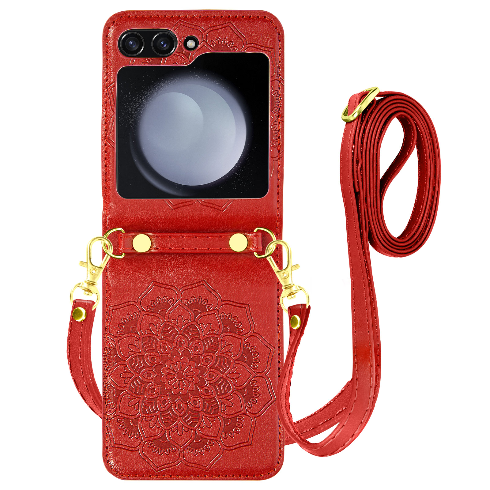 Coque Clapet Samsung Galaxy Z Flip 5 série Chesterfield - Rouge - Français