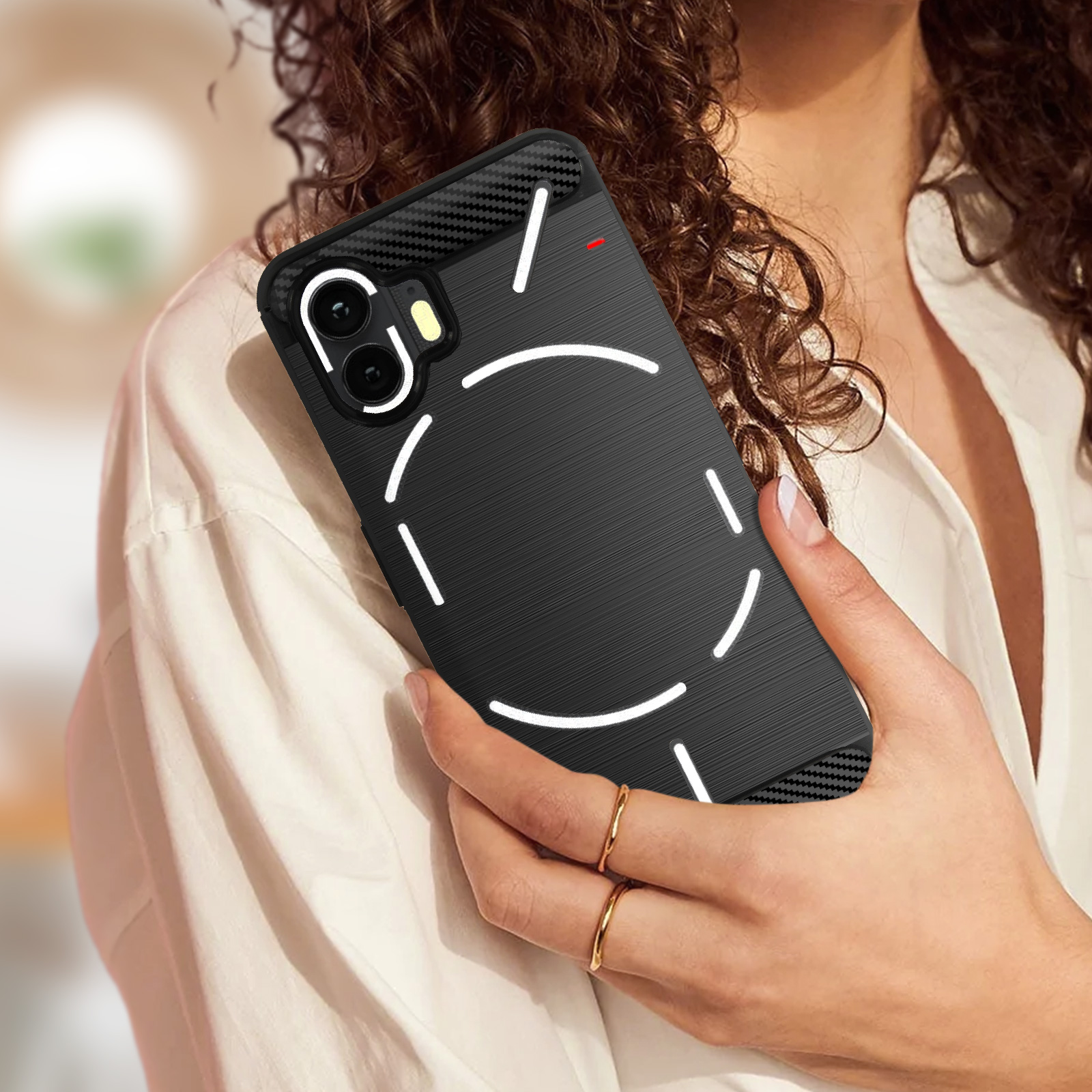 Coque Souple Nothing Phone 2, Effet Carbone Noir - Classic Carb - Français