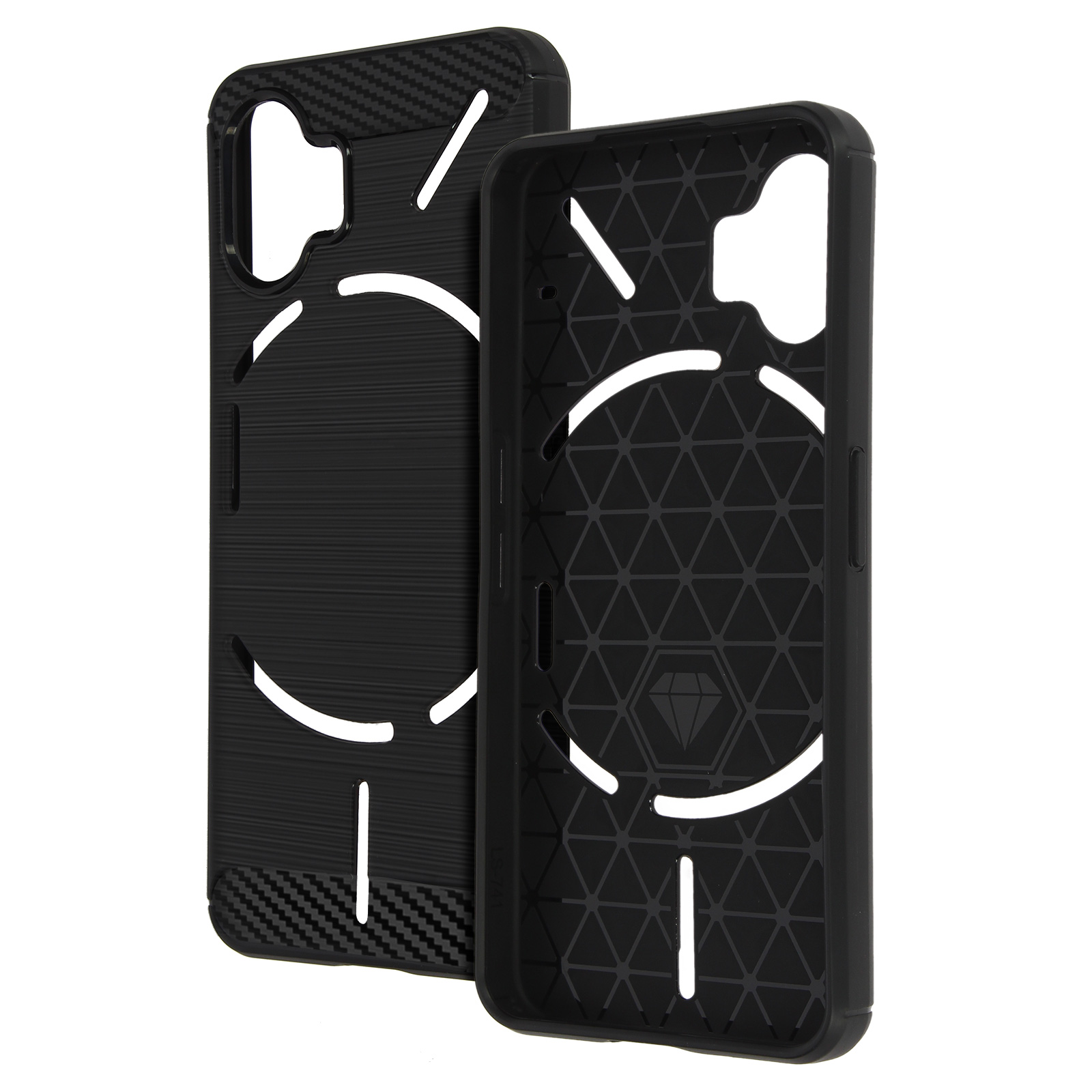 Coque Souple Nothing Phone 2, Effet Carbone Noir - Classic Carb - Français