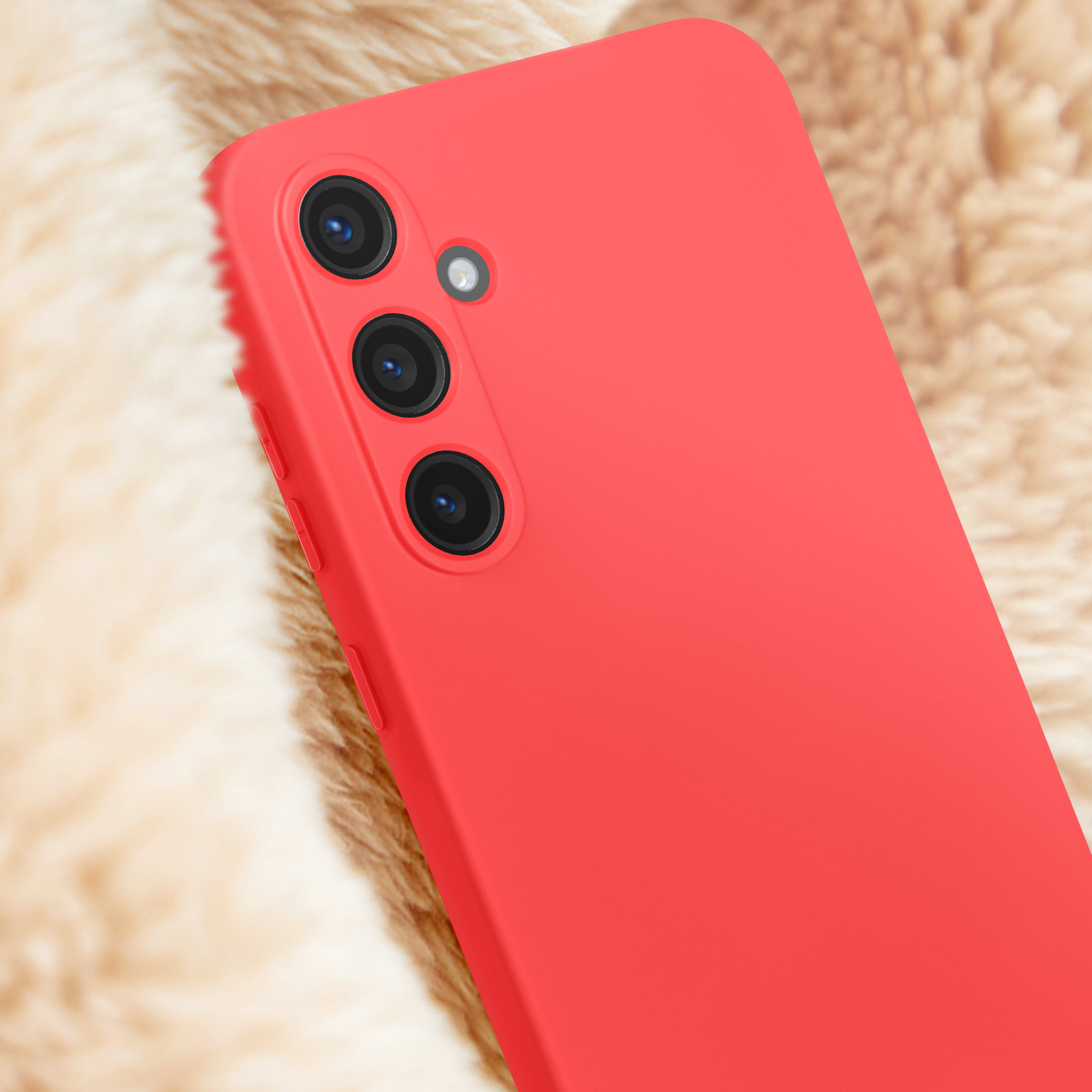 Coque Silicone Samsung S24 Soft touch Dragonne - Rouge - Français