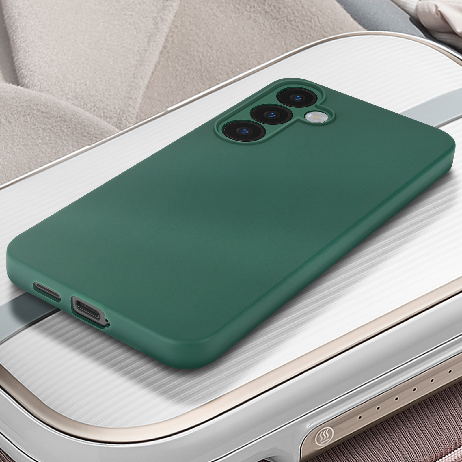 Coque Souple Samsung Galaxy S24 Silicone Mat - Vert - Français
