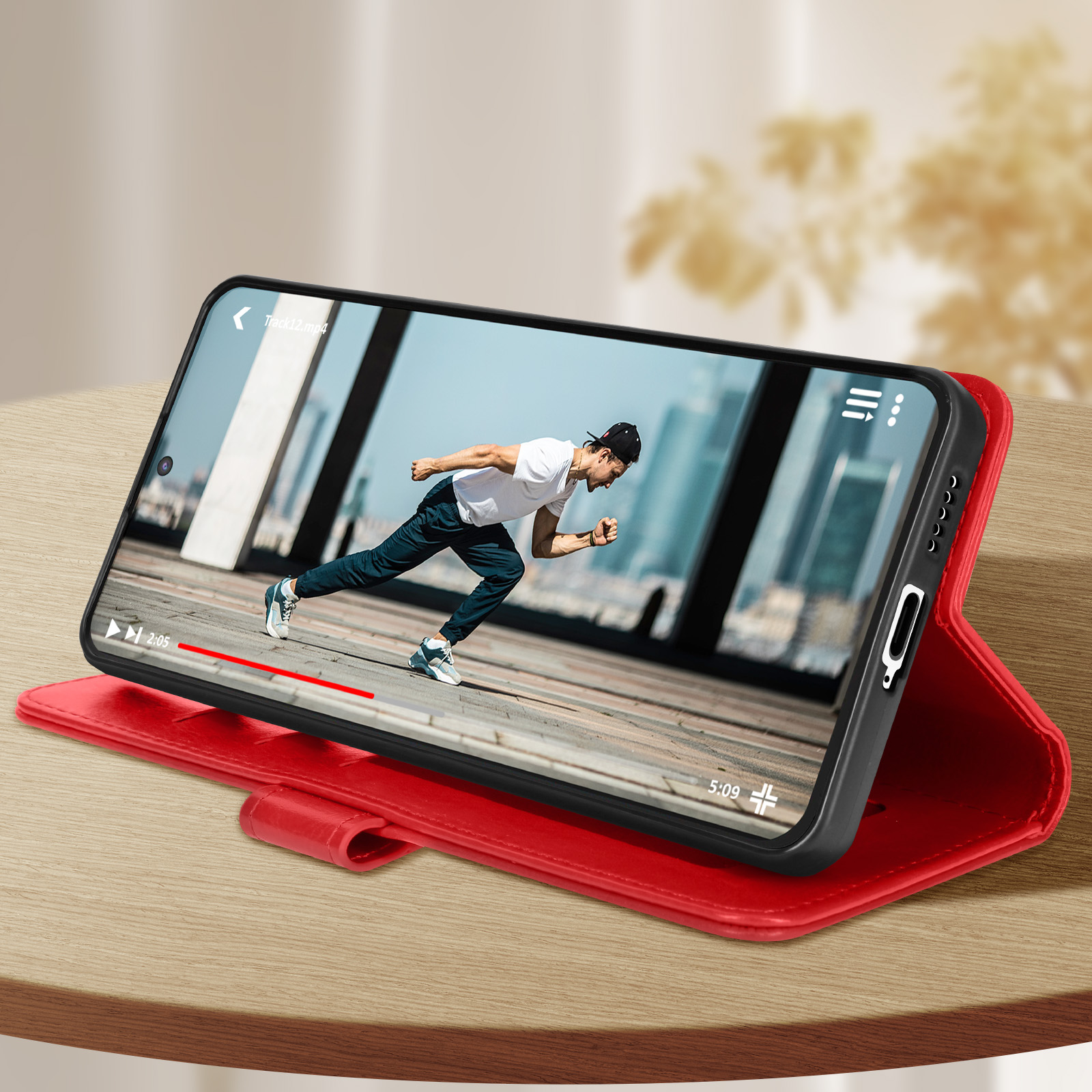 Étui Xiaomi Redmi Note 13 Pro 5G Vintage Clapet Portefeuille - Rouge ...