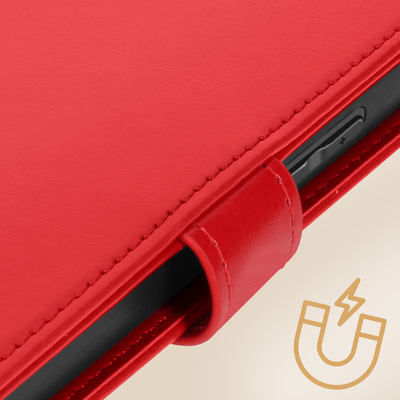 Étui Xiaomi Redmi Note 13 Pro 5G Vintage Clapet Portefeuille - Rouge ...