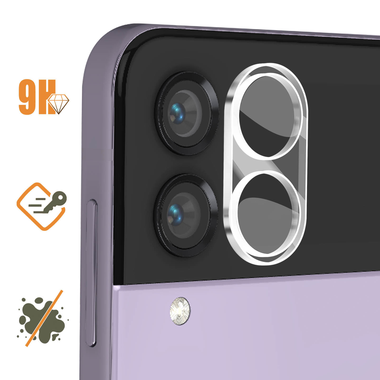 Film Caméra Samsung Galaxy Z Flip 4, en Verre Trempé Dureté 9H ...