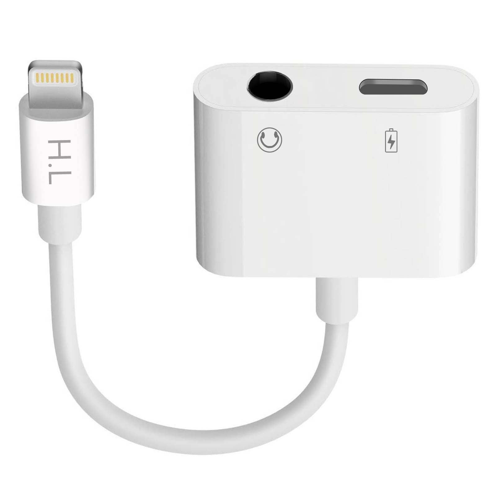 Adaptador de áudio e carga Lightning para entrada de 3,5 mm e Lightning ...
