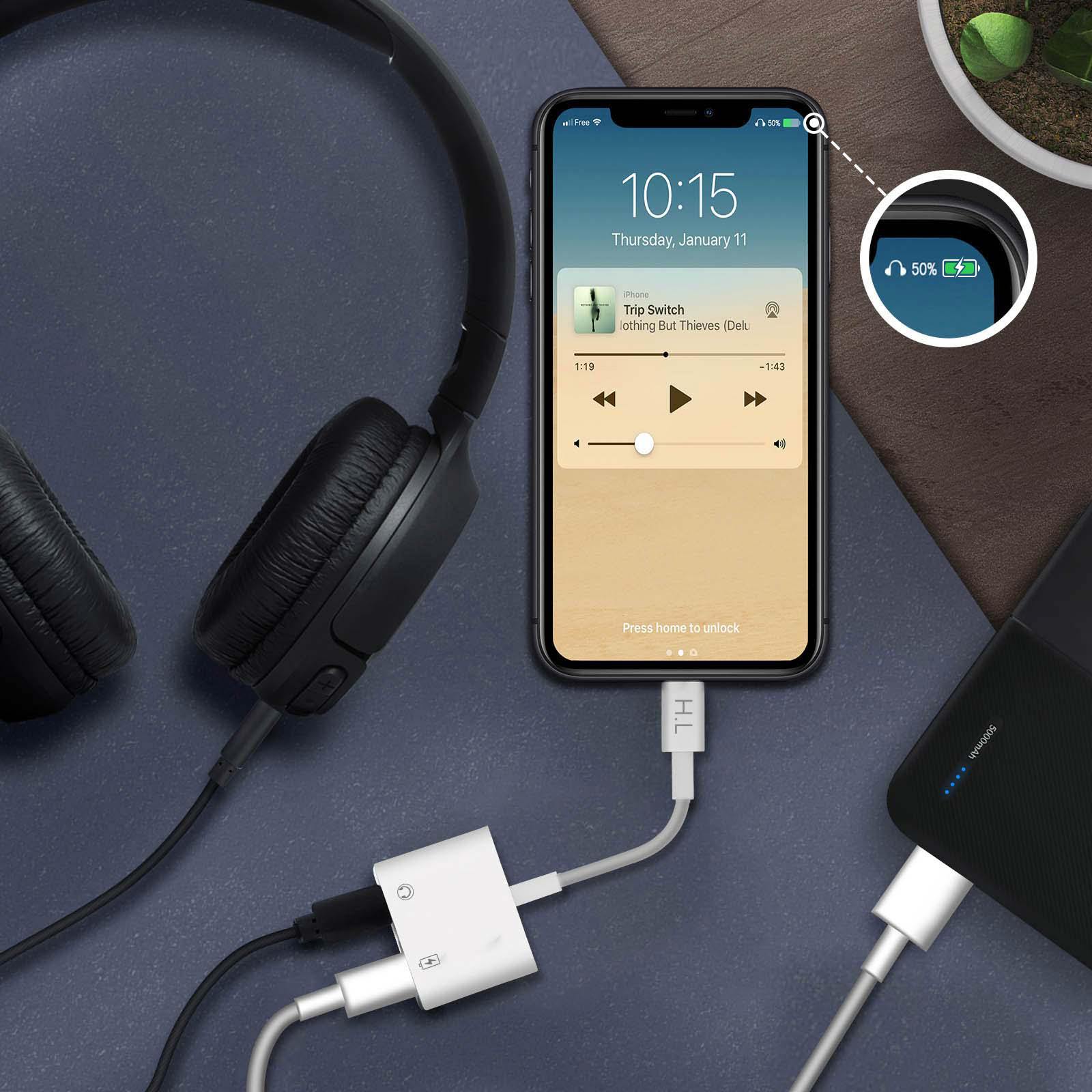 Adaptador de áudio e carga Lightning para entrada de 3,5 mm e Lightning ...