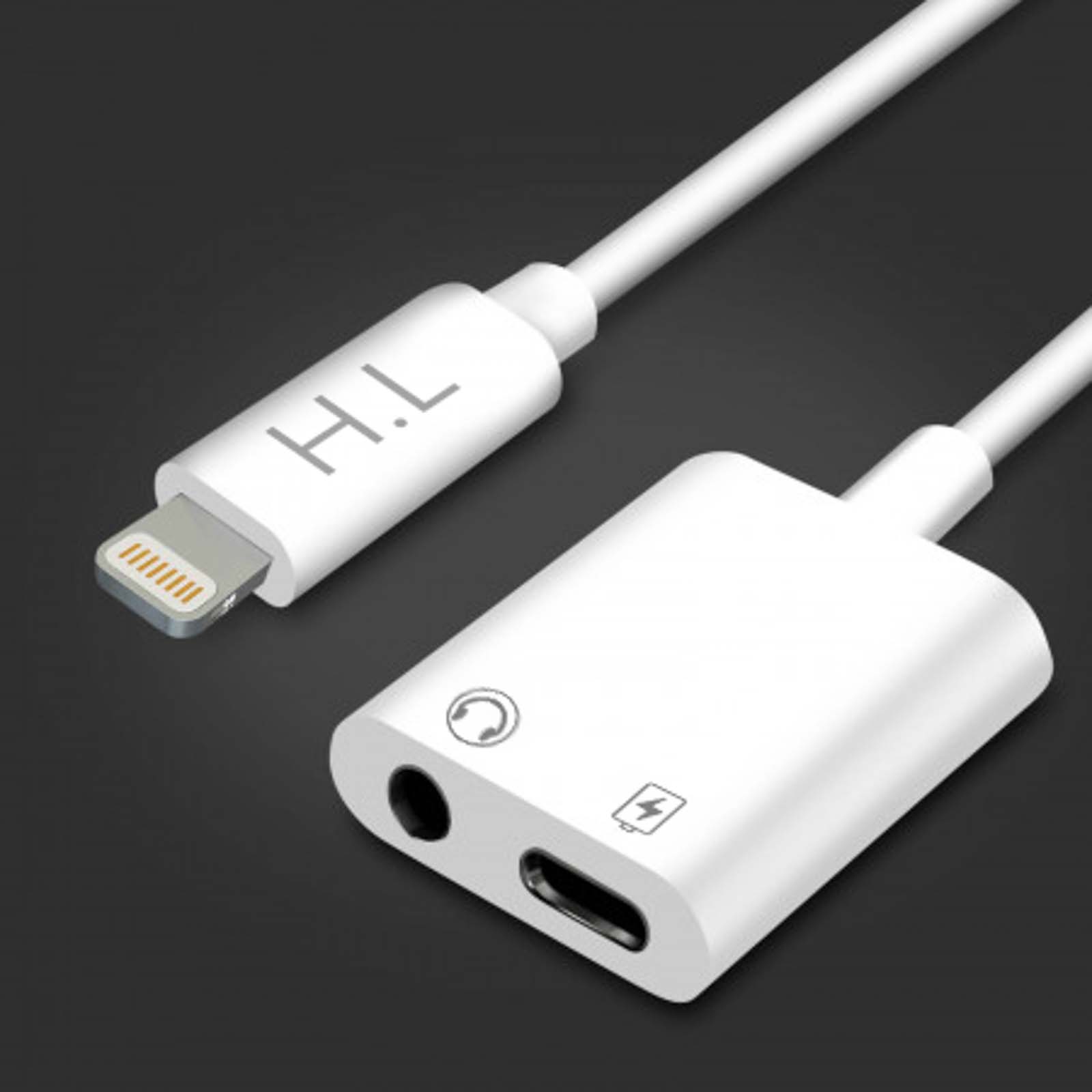 Adaptador de áudio e carga Lightning para entrada de 3,5 mm e Lightning ...