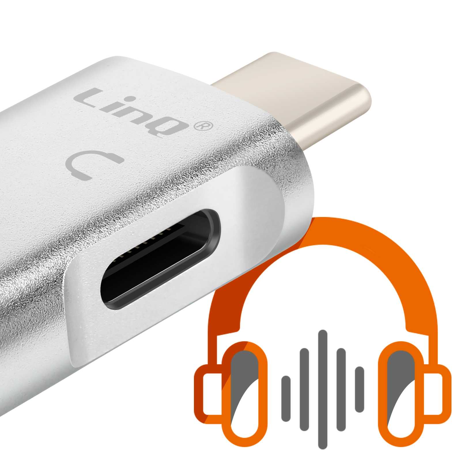 Adaptateur OTG USB + Audio USB C Femelle vers USB C Mâle - LinQ Argent ...