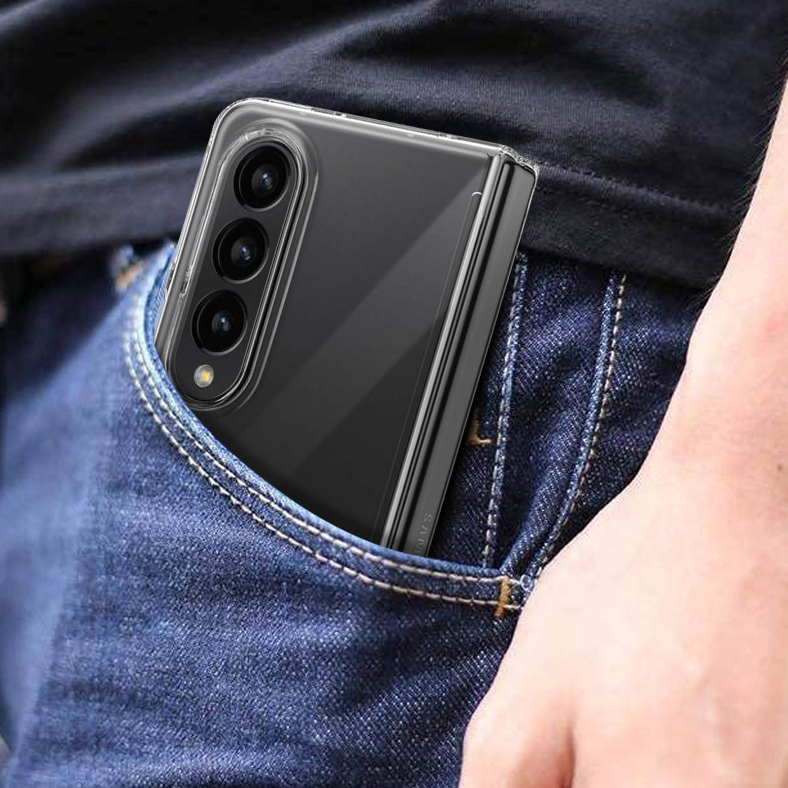 Coque Samsung Galaxy Z Fold 4 5G en Silicone Rigide avec Coins ...