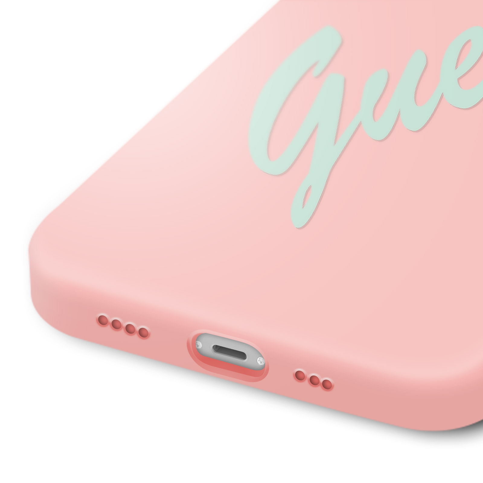 Cover iPhone 12 e 12 Pro Vintage Soft Touch Rosa Guess - Italiano