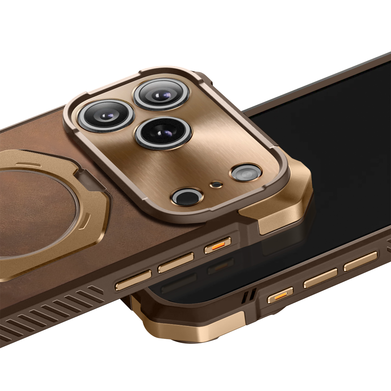 Funda Cuero MagSafe Antigolpes p. iPhone 17 Pro Max - Supcase Unicorn Beetle Grip Marrón - Spain