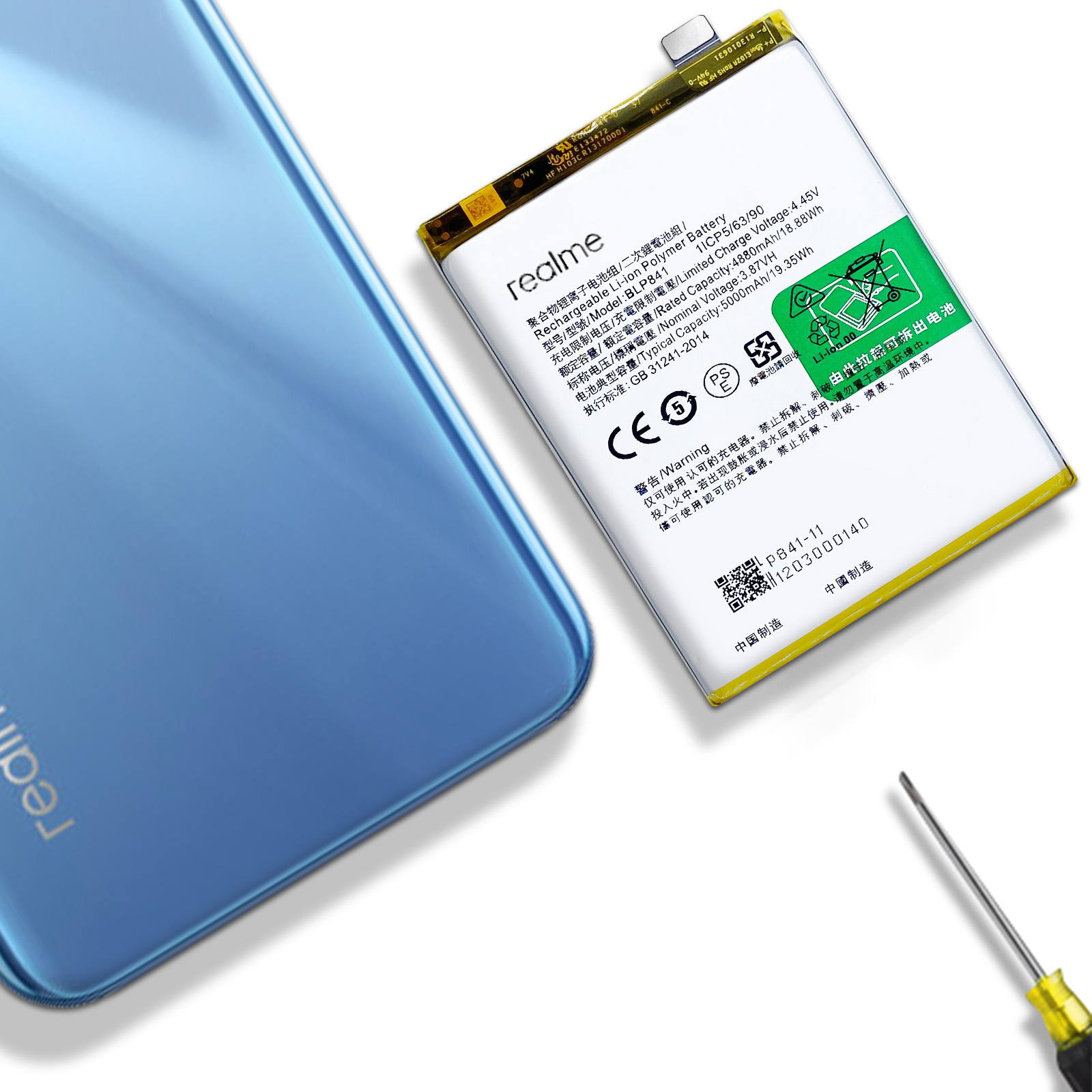 Batterie Interne Realme 8 Compatible Remplace BLP841, 5000mAh - Français