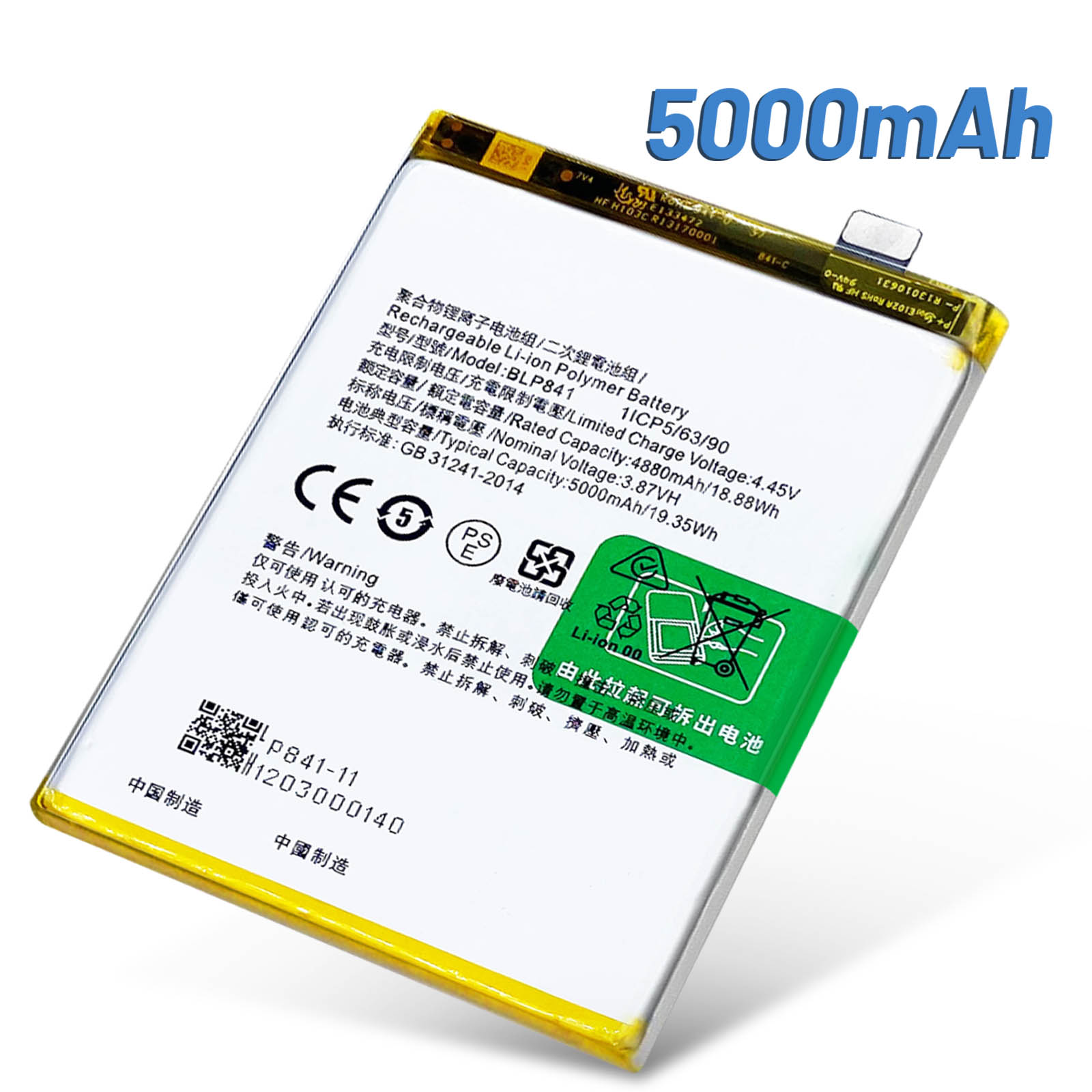Batterie Interne Realme 8 Compatible Remplace BLP841, 5000mAh - Français