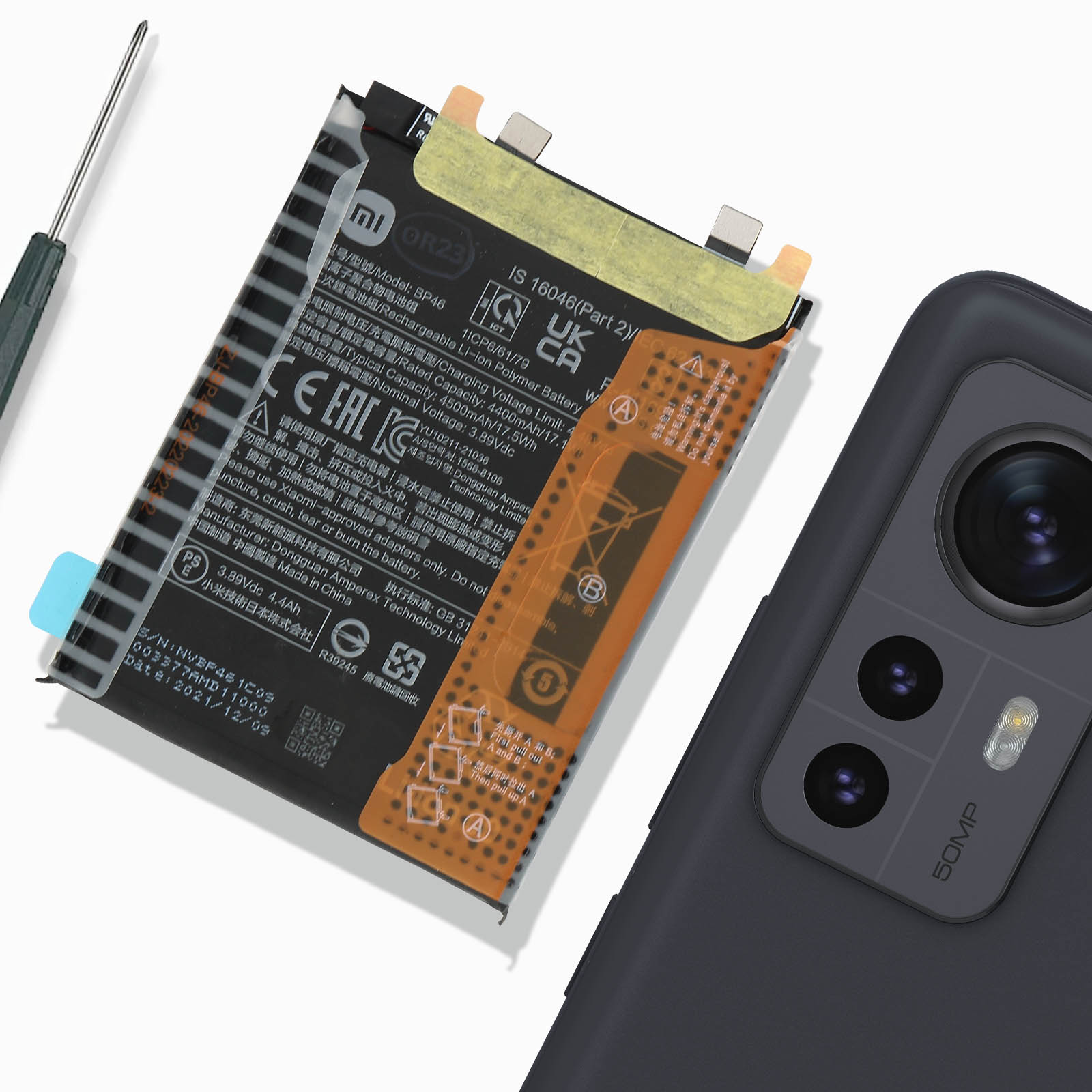 Batterie Original Xiaomi 12 4500mAh, modèle BP46 - Service Pack - Français