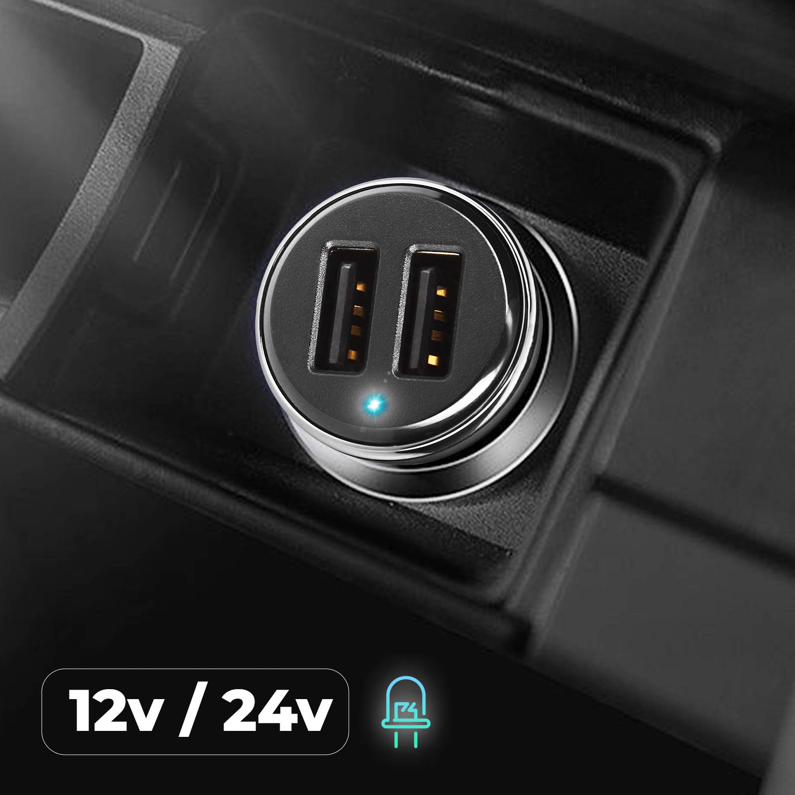Alimentatore Macchina Accendisigari 2x USB 2100mA - Italiano