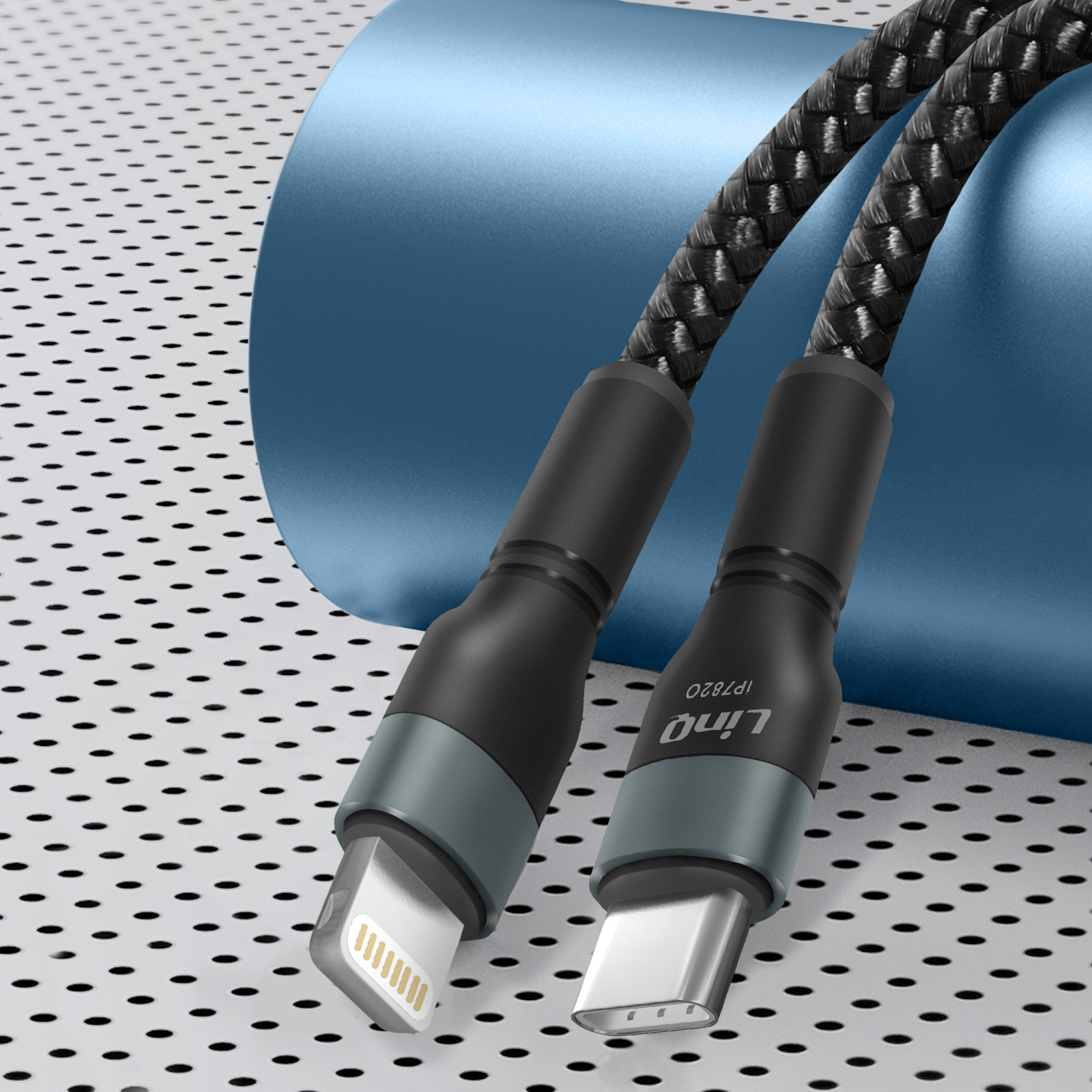 USB-C / Lightning Power Delivery 27W Kabel, Länge 2m, LinQ – Schwarz ...