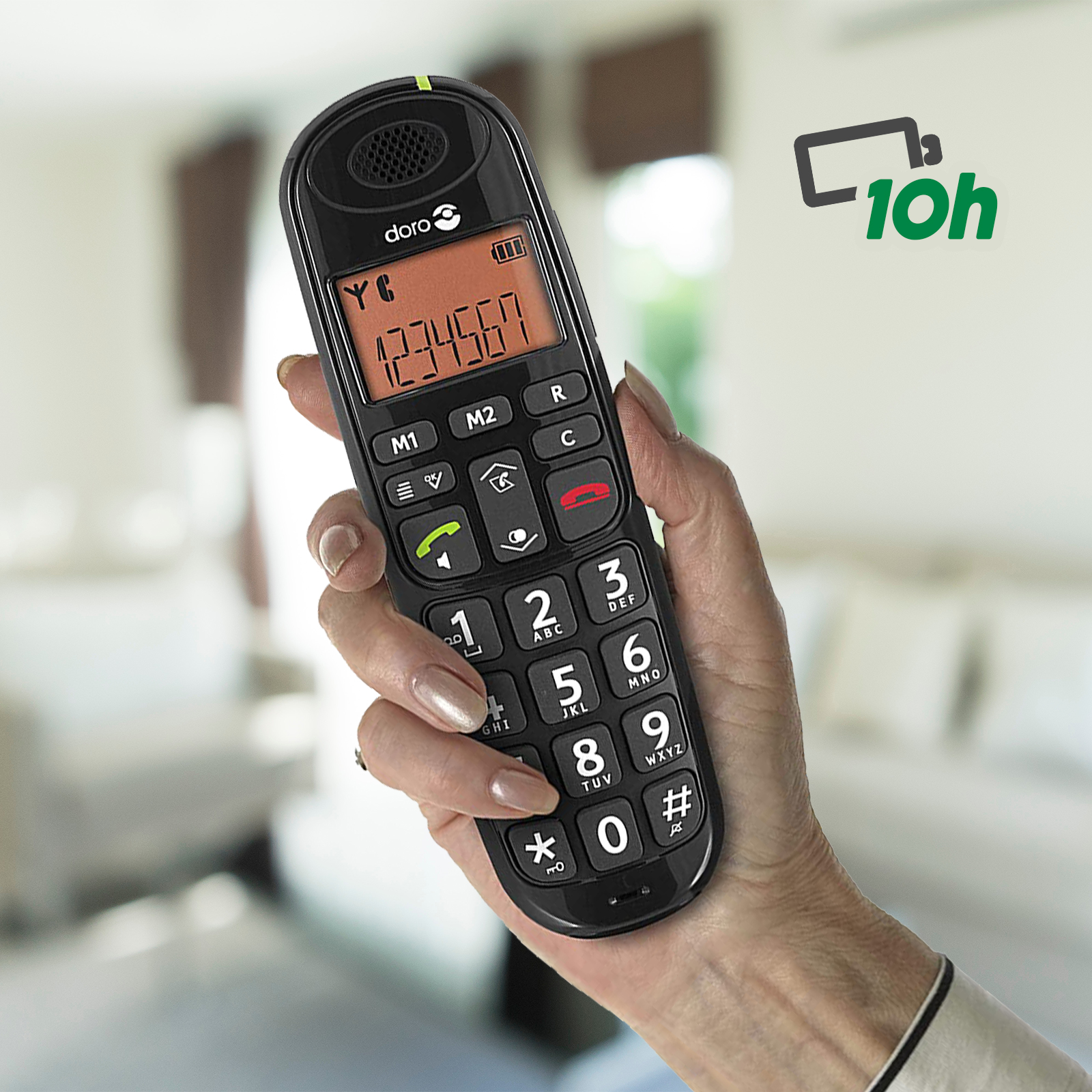 Téléphone Fixe Senior DECT Doro avec Répondeur et Grandes Touches ...