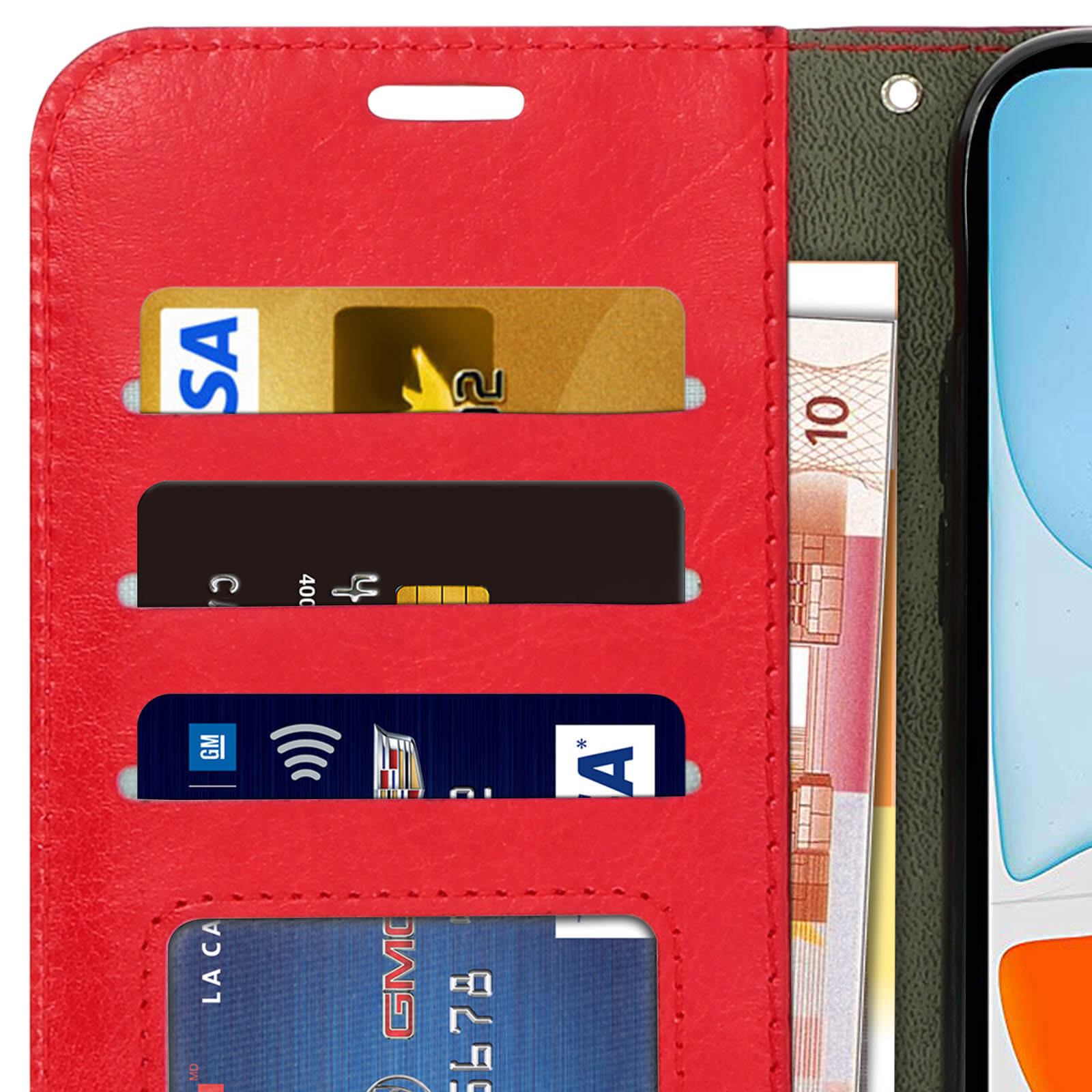 Étui Folio série Vintage, Porte-cartes et Support Vidéo - Rouge p ...