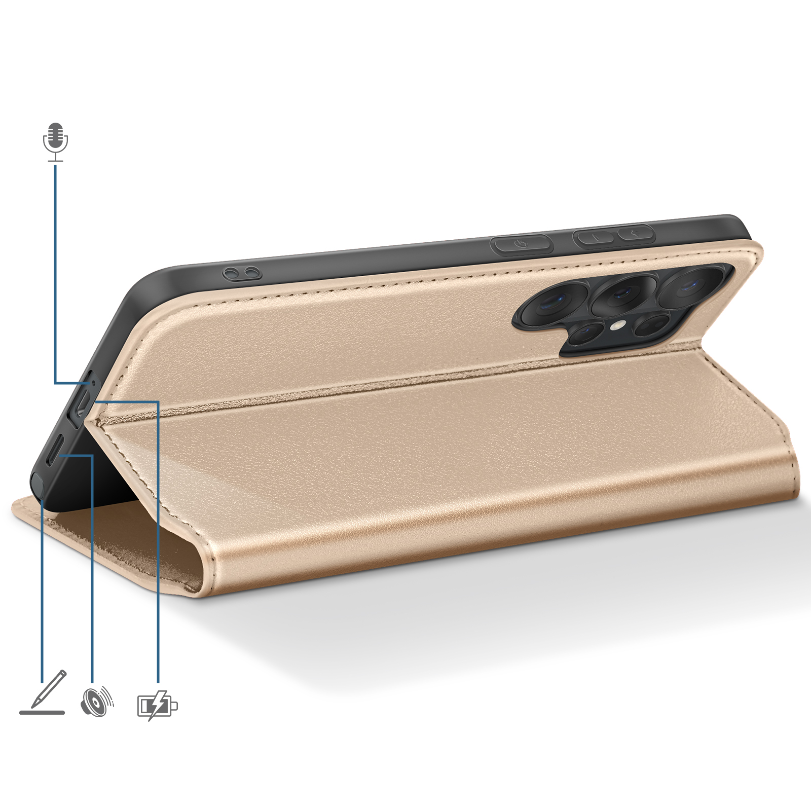Étui Folio Ultra-fin pour Samsung Galaxy S26 Ultra - Classic Edition Or ...
