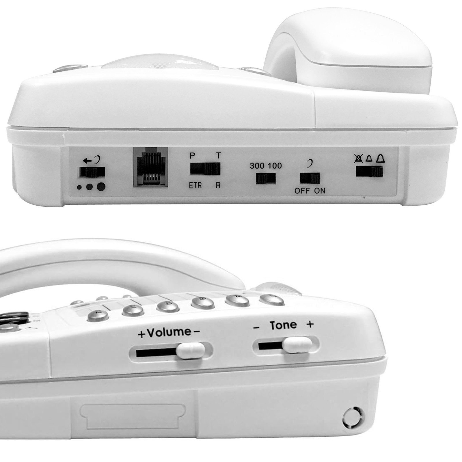 Téléphone Fixe Senior Bureau Amplifié 30dB avec Mémoire permanente ...