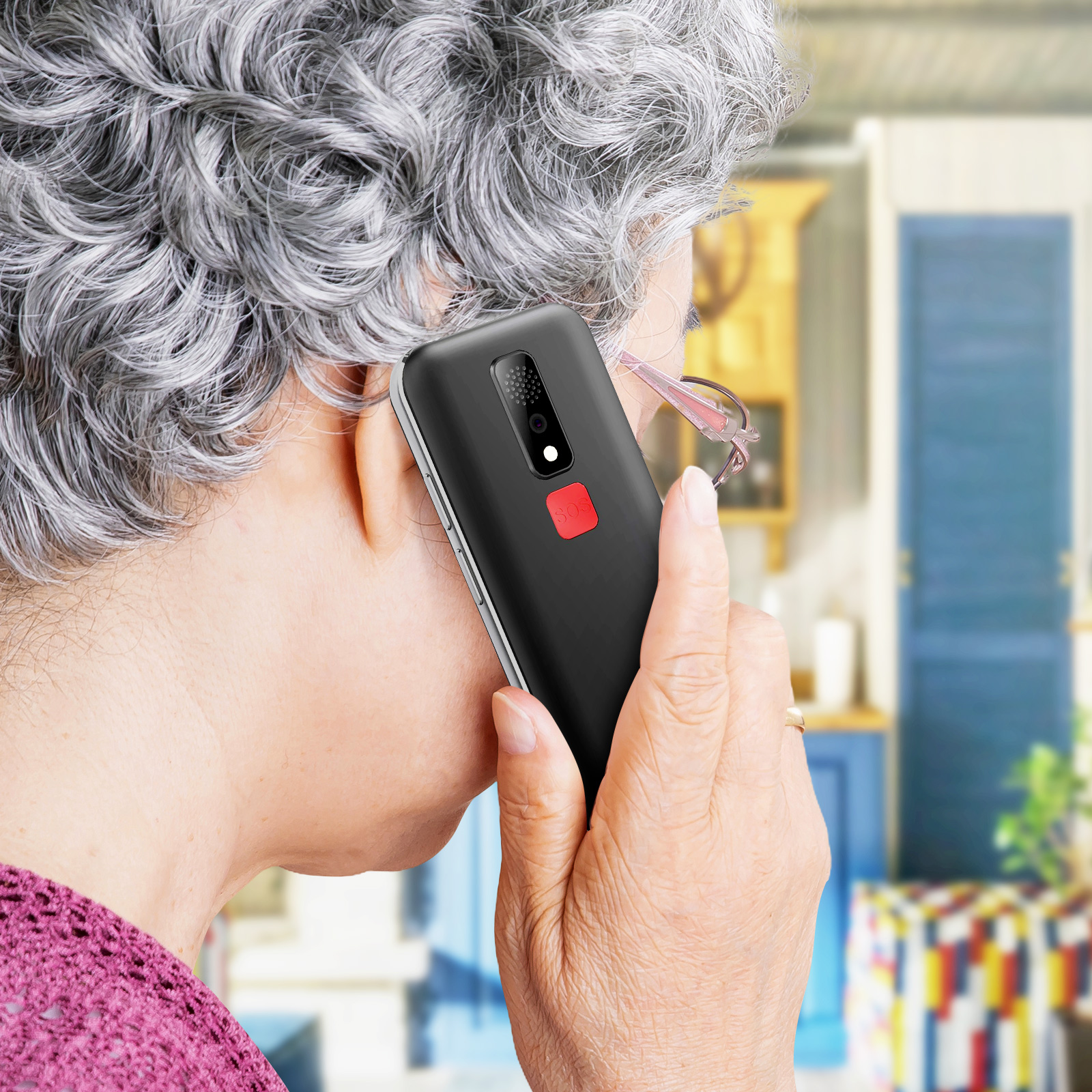 Téléphone portable Senior 4G - Bouton SOS - Mémoires photos - Geemarc ...