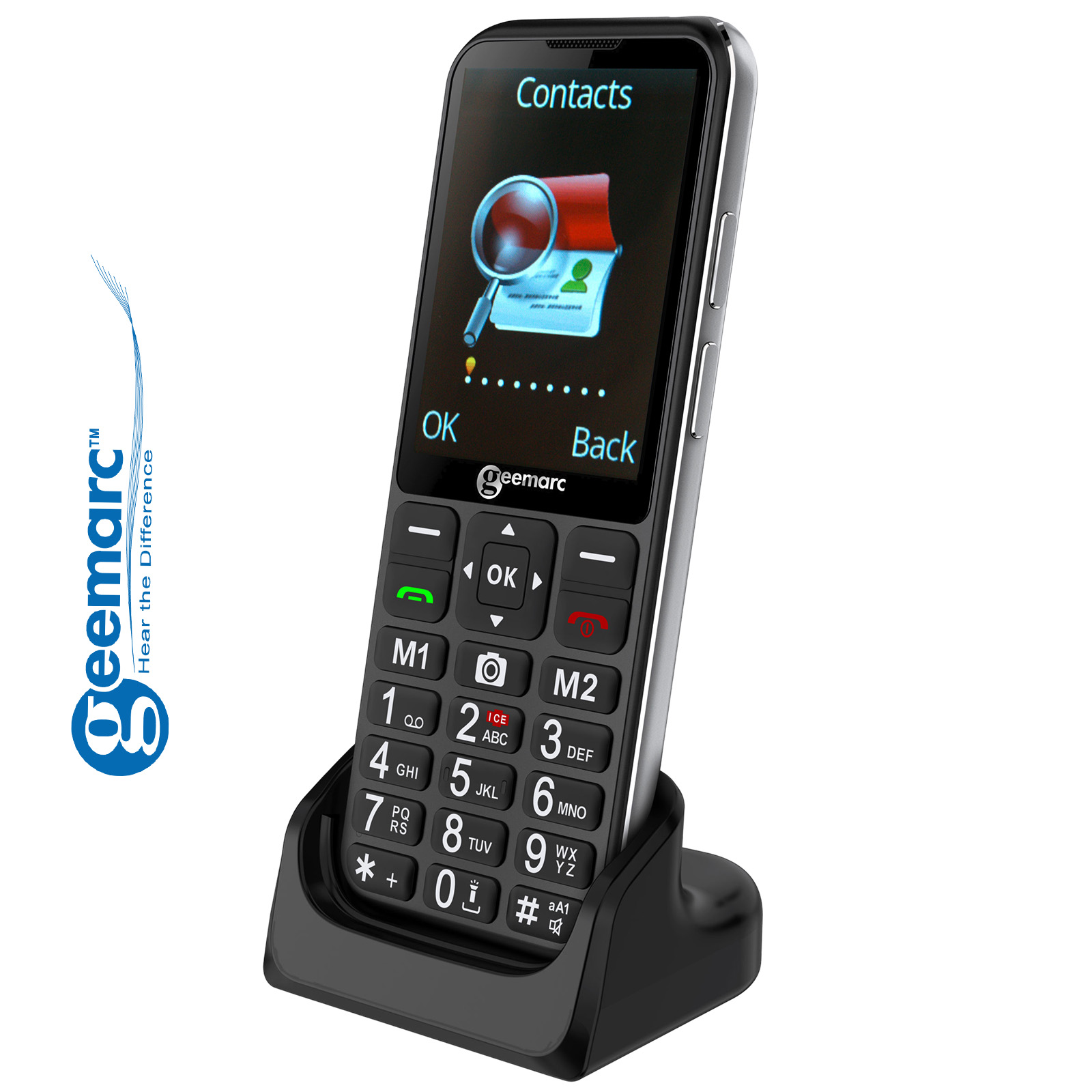 Téléphone portable Senior 4G - Bouton SOS - Mémoires photos - Geemarc ...