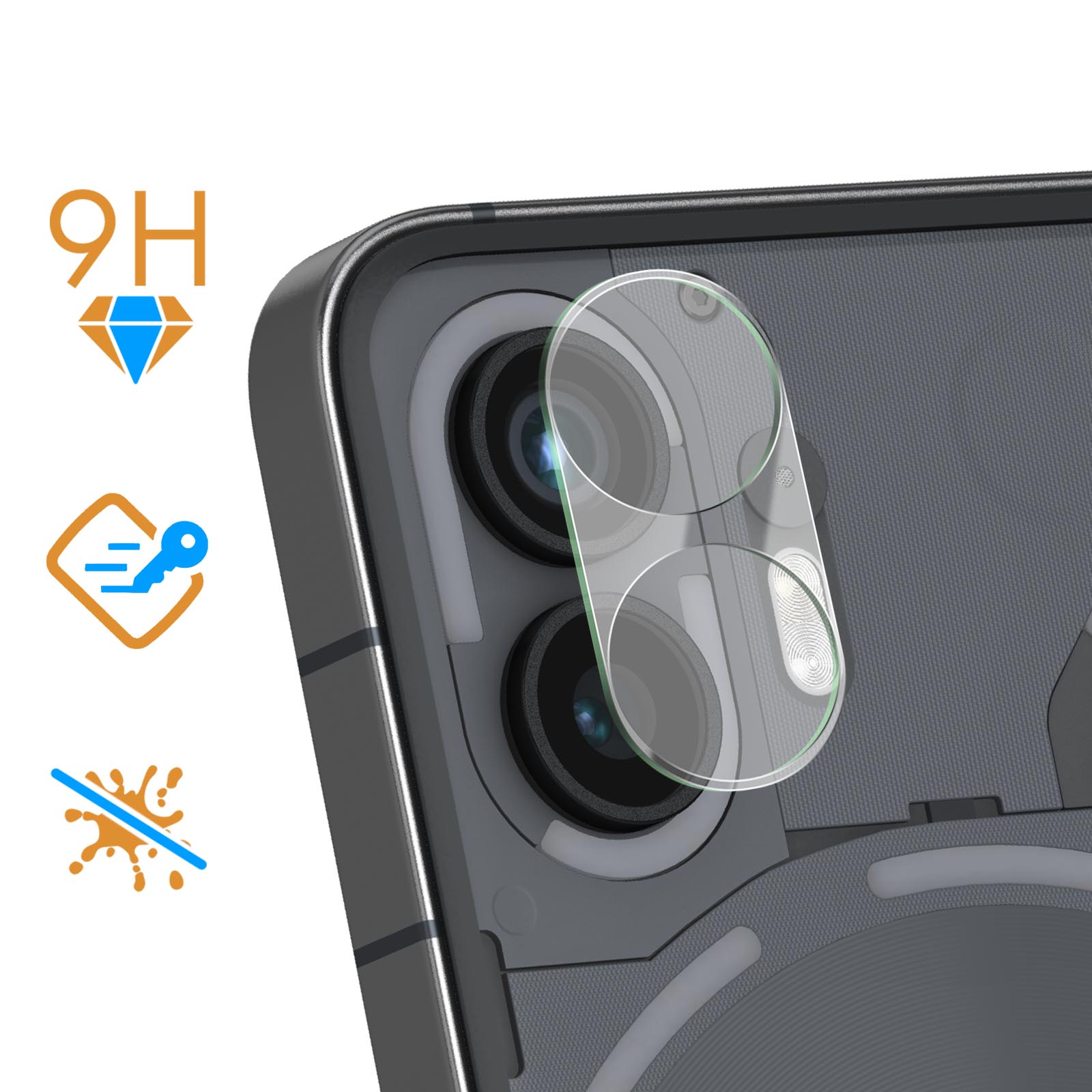 Film Caméra Verre Trempé 9H, Transparent pour Nothing Phone 2 - Français