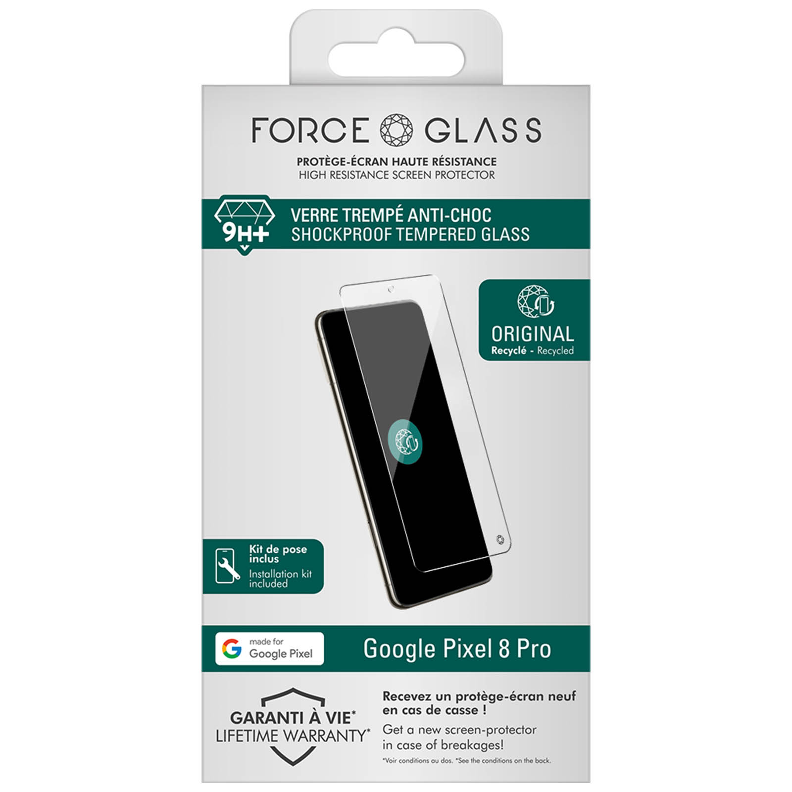 Verre Trempé Force Glass Google Pixel 8 Pro, Dureté 9H+ Transparent ...
