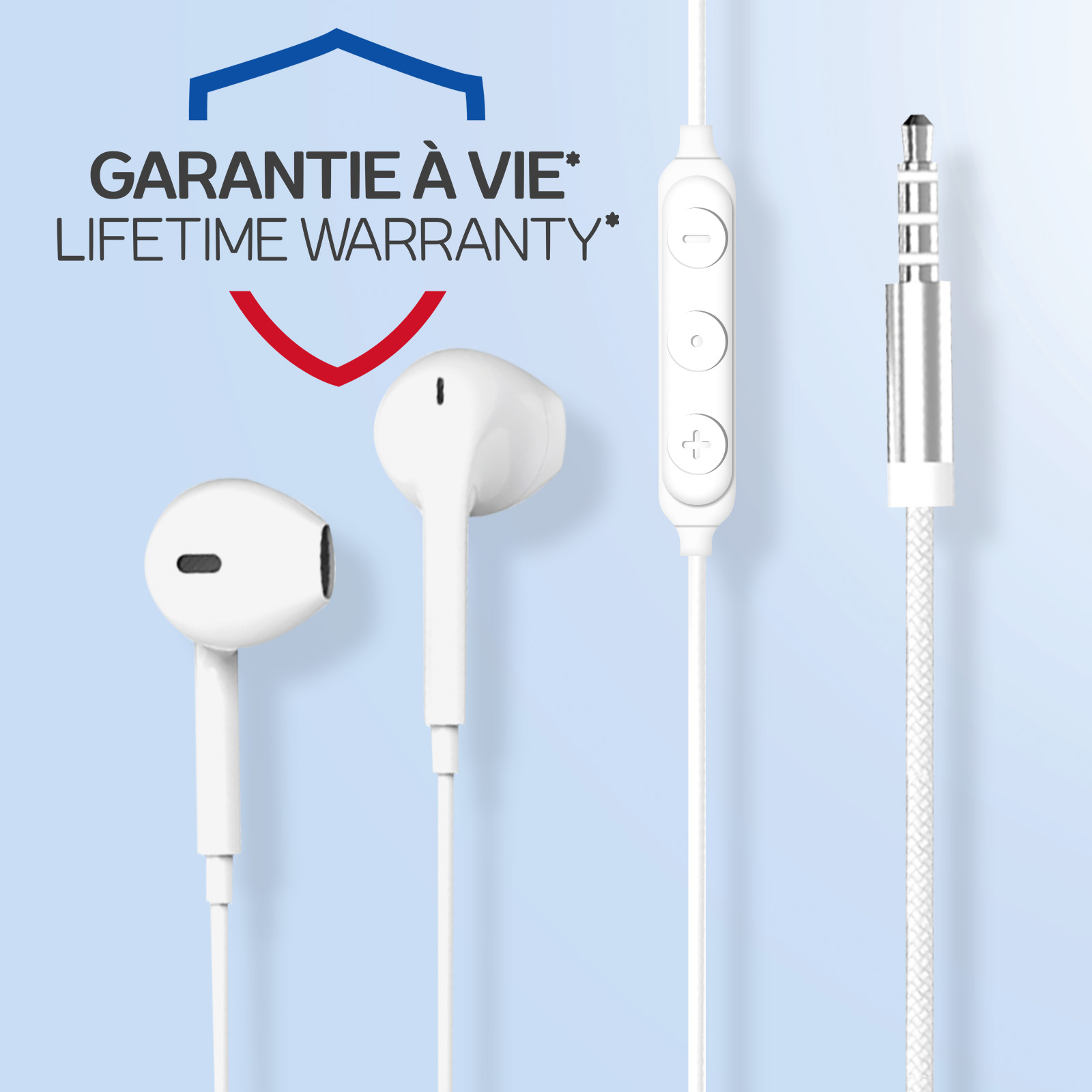 Écouteurs Force Play Jack 3.5mm, Garantie a vie - Kit Mains Libres avec ...