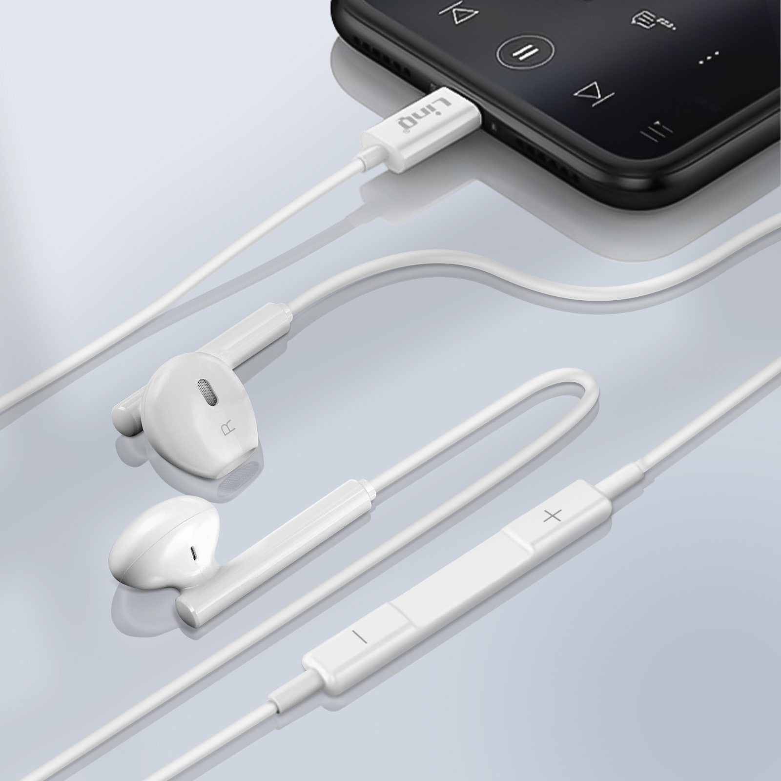 Écouteurs USB-C Blanc Fonction Kit Mains libres 1,2 m pour Samsung ...