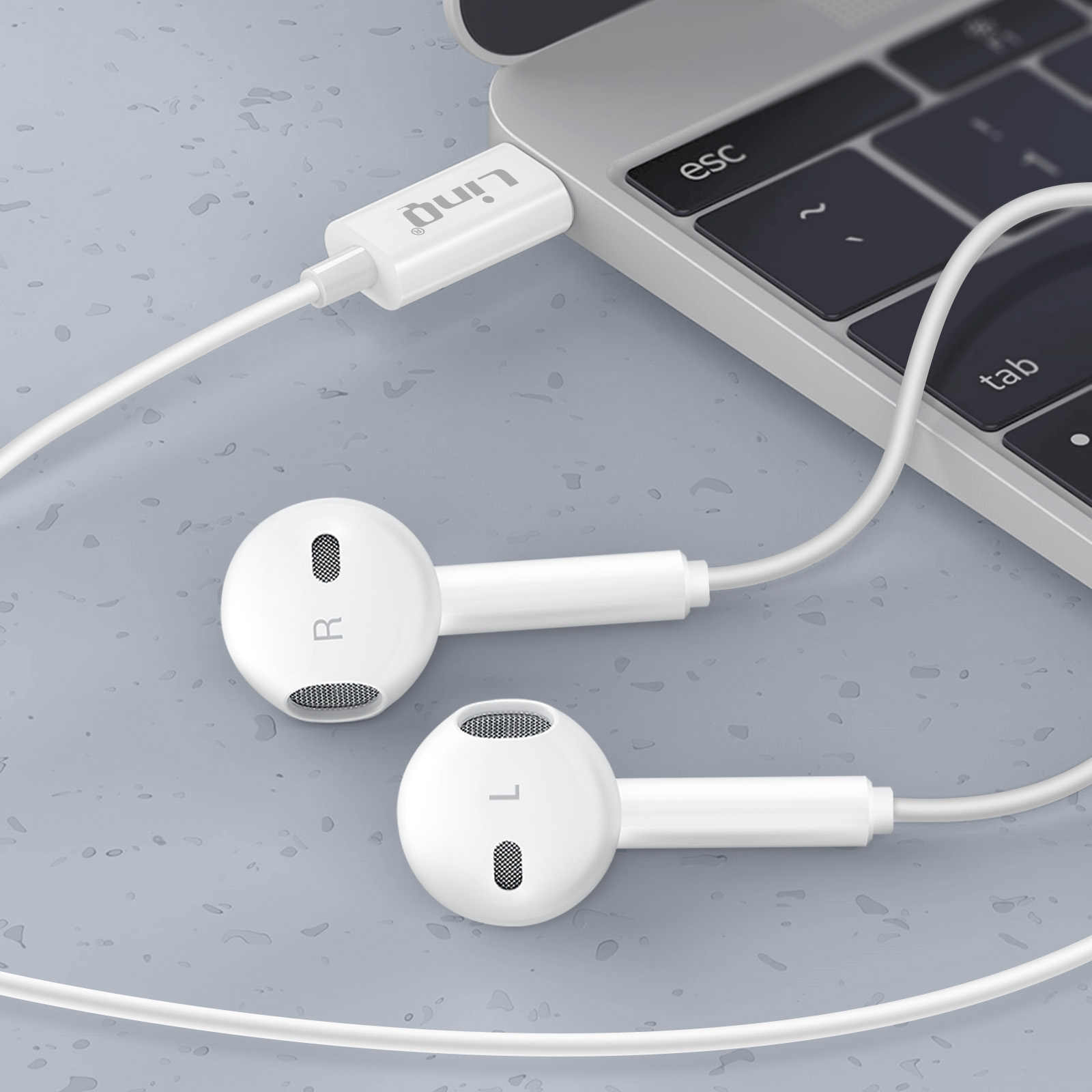 Écouteurs USB-C Blanc Fonction Kit Mains libres 1,2 m pour Samsung ...