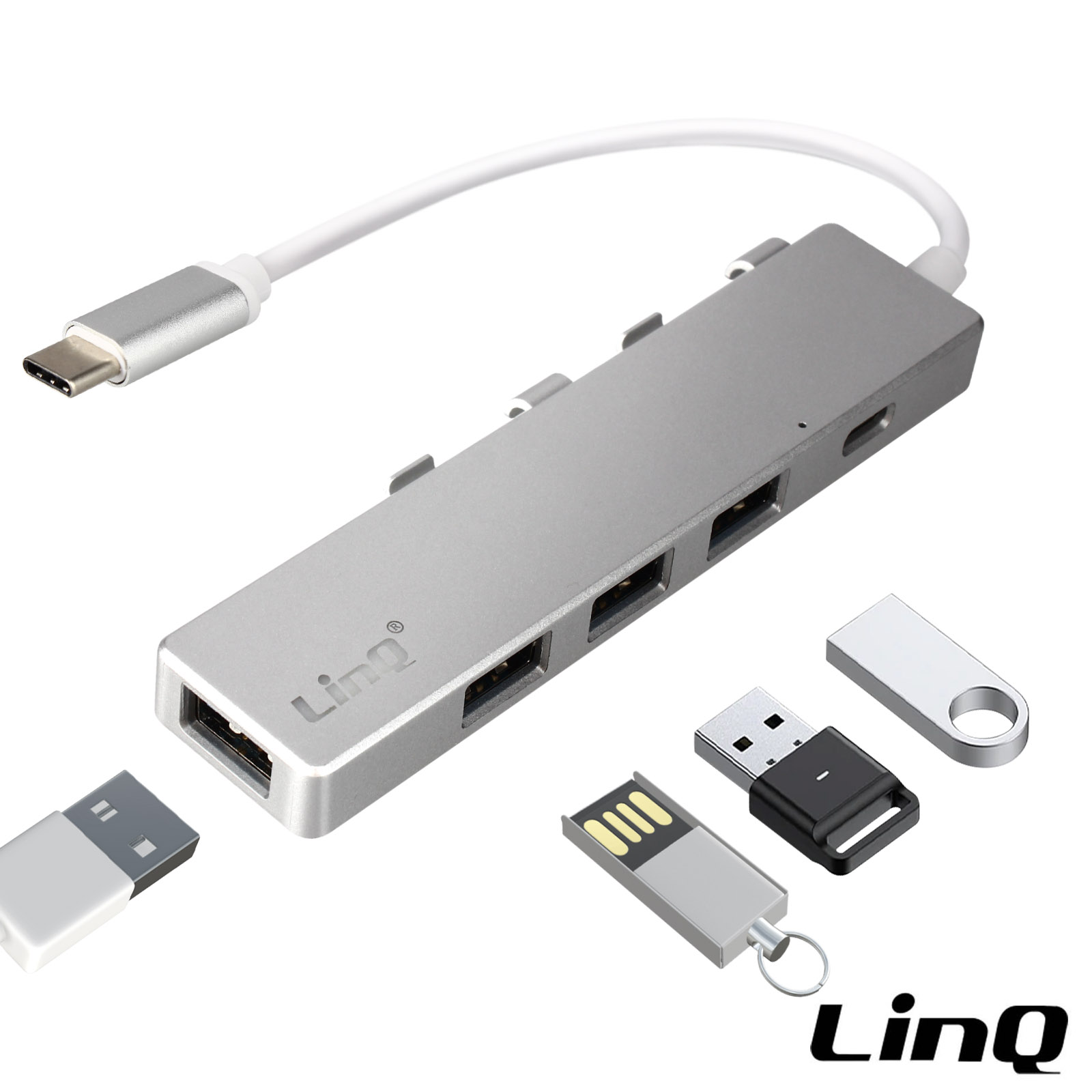 Hub USB Type C avec 4 Ports USB, Transmission Rapide 5 Gbps et Fonction ...