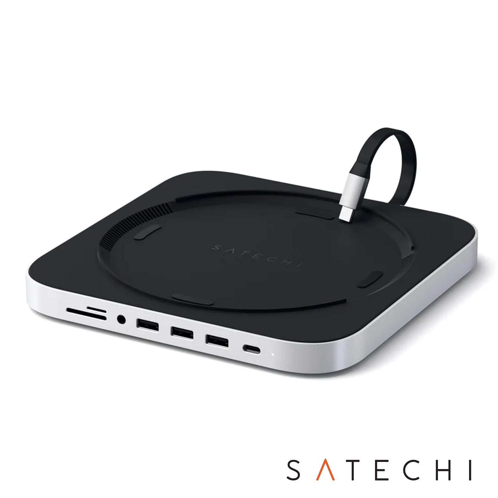 Hub Mac Mini multipuertos con función Soporte Satechi - Gris acero - Spain