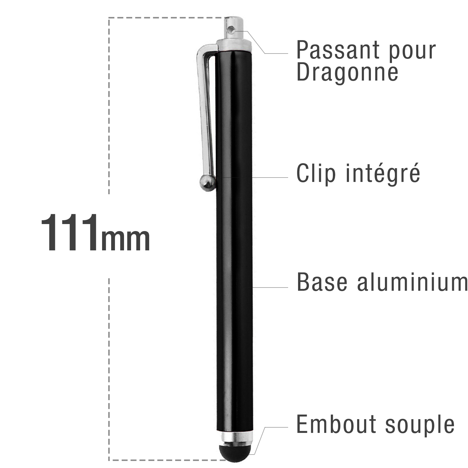 Stylet Universel Ecran Tactile Noir pour Nothing Phone 3 - Switzerland FR