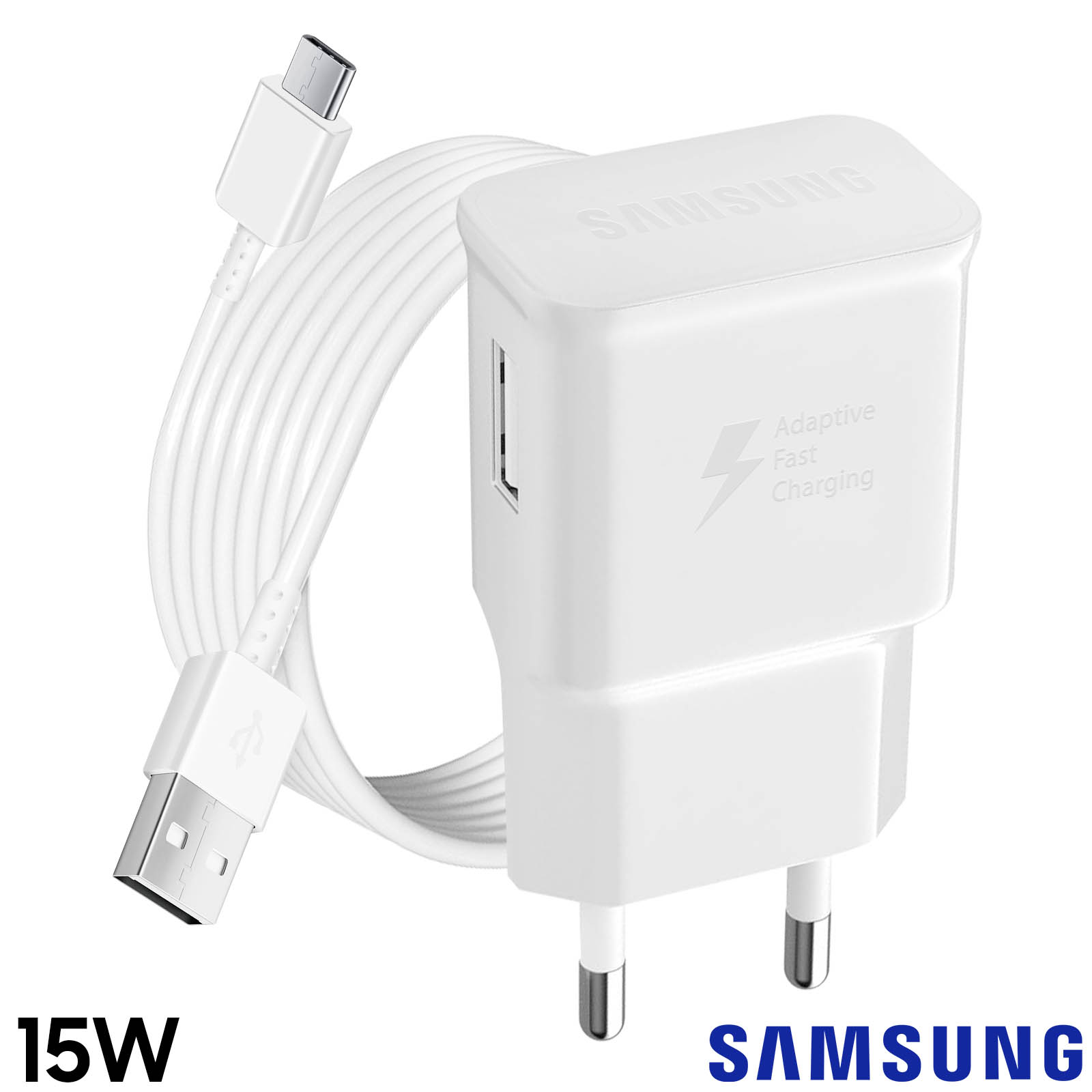 Caricabatteria d'origine Samsung + Cavo Bianco per Samsung Galaxy A17 ...