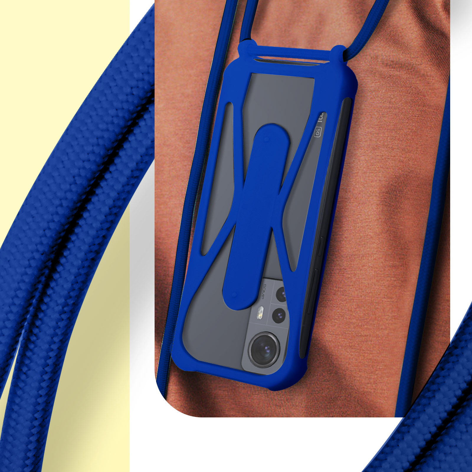 Carcasa azul para móvil, esquinas a prueba de golpes y soporte para el ...