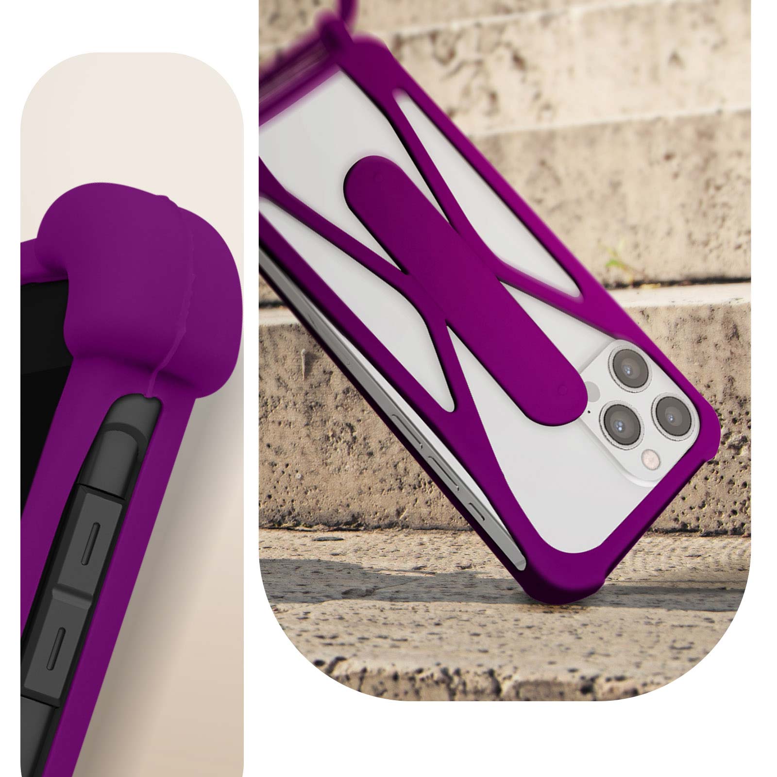Carcasa violeta para móvil, esquinas a prueba de golpes y soporte para ...