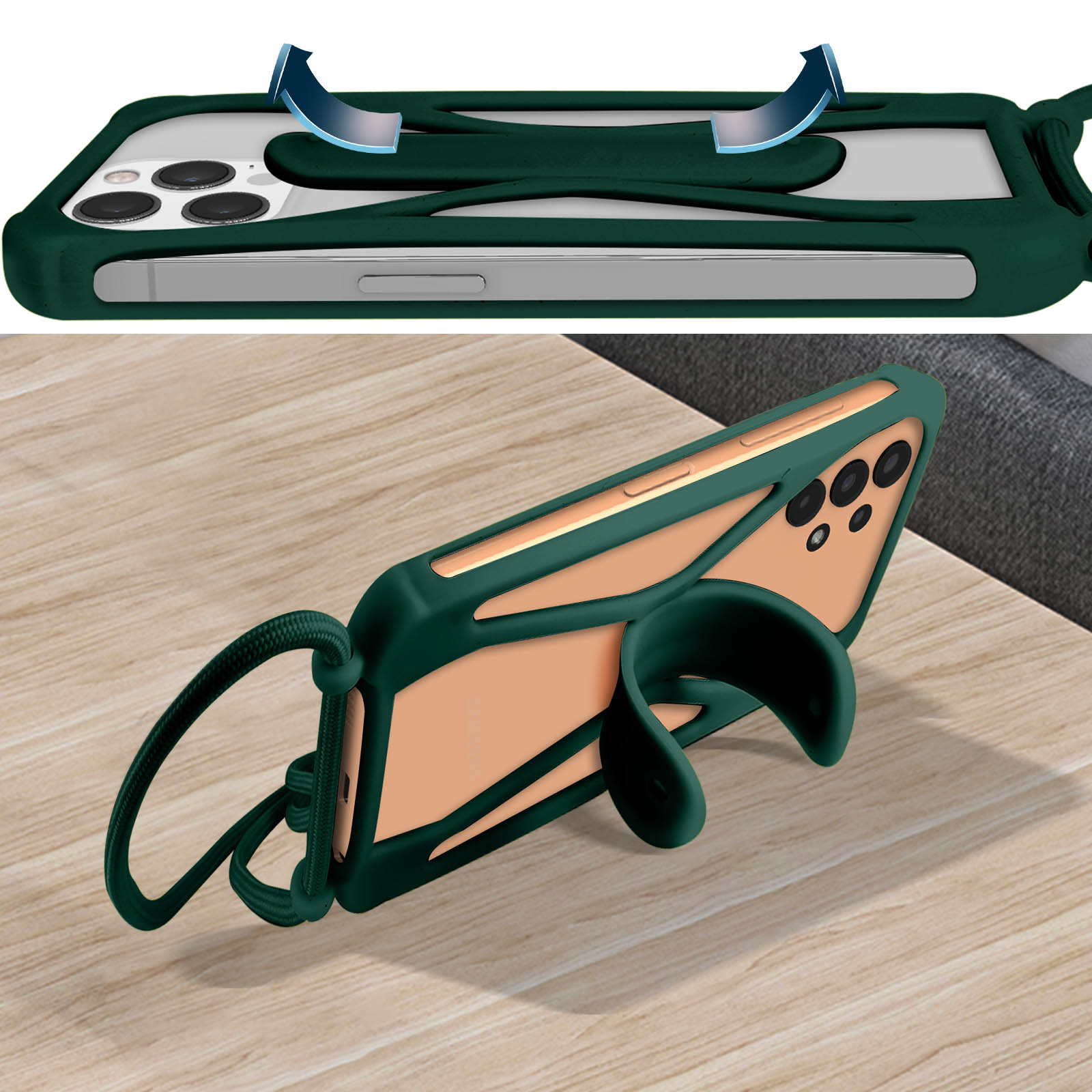 Coque Cordon Verte, Coins Antichoc et Support Vidéo pour Altice S33 ...