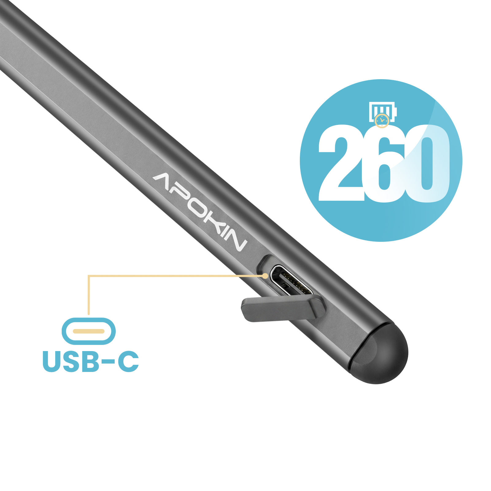 Stylet Tactile USI Autonomie 260h Apokin Gris pour Nokia G22 ...