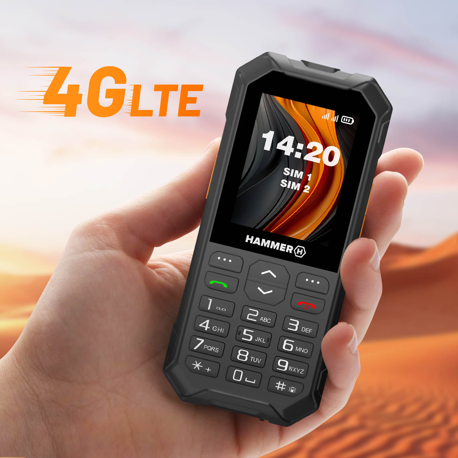 Téléphone Portable Résistant Hammer 6 LTE - 4G, Double SIM, Étanche ...