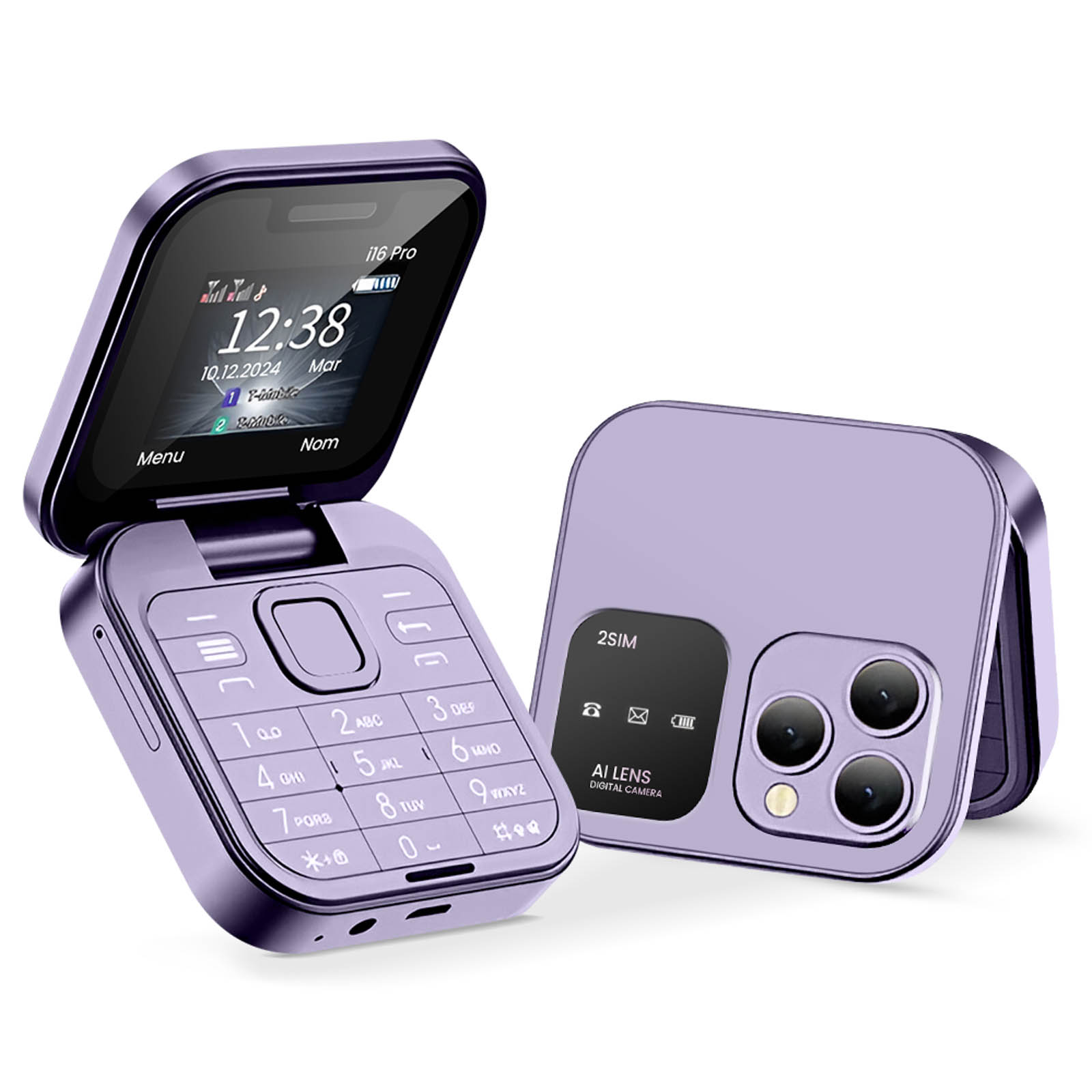 Téléphone Portable Pliable Or V899 - Double écran, Clapet à touches ...