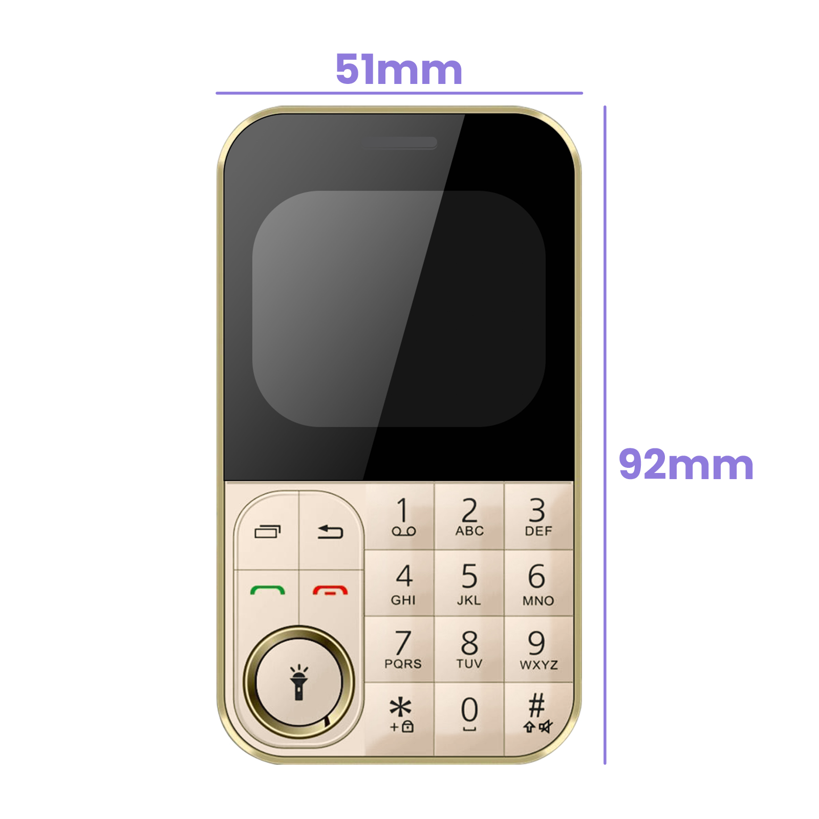 Téléphone portable Dual SIM + Bluetooth et Radio FM - Style Curve Or ...