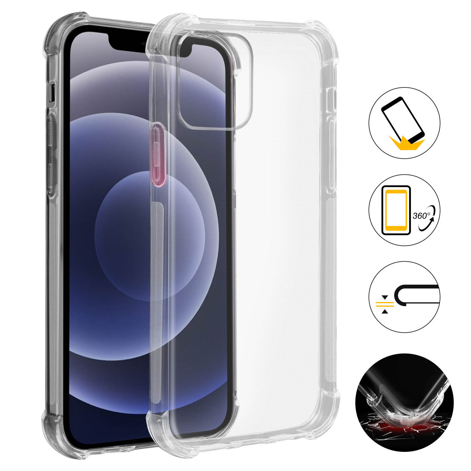 Cover iPhone 12 e 12 Pro Vintage Soft Touch Rosa Guess - Italiano