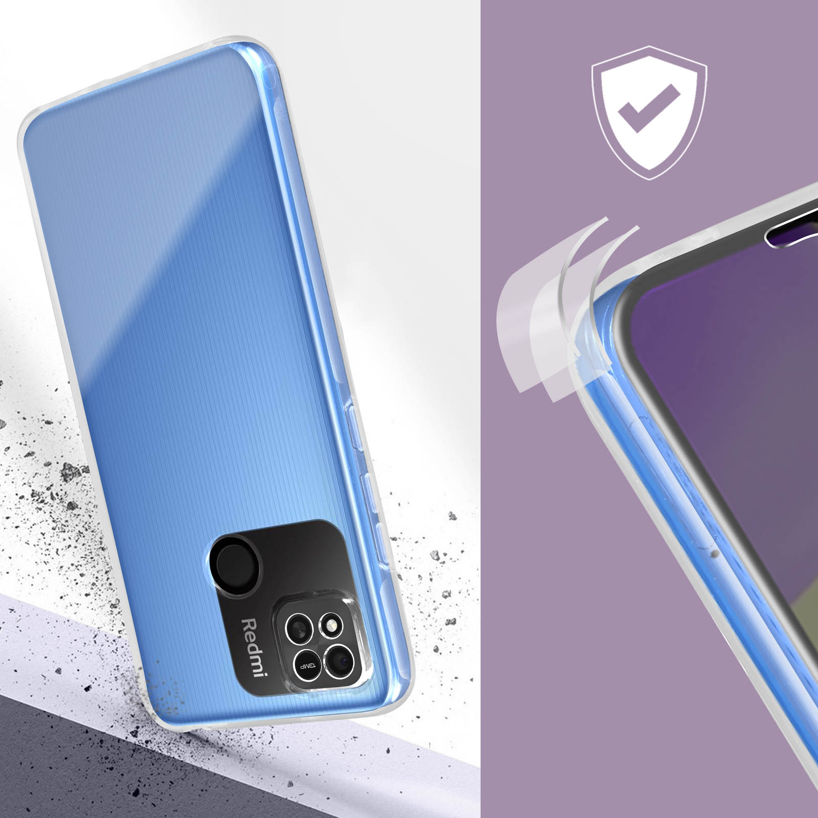 Coque Xiaomi Redmi 10A Intégrale avec Protection Avant Souple ...