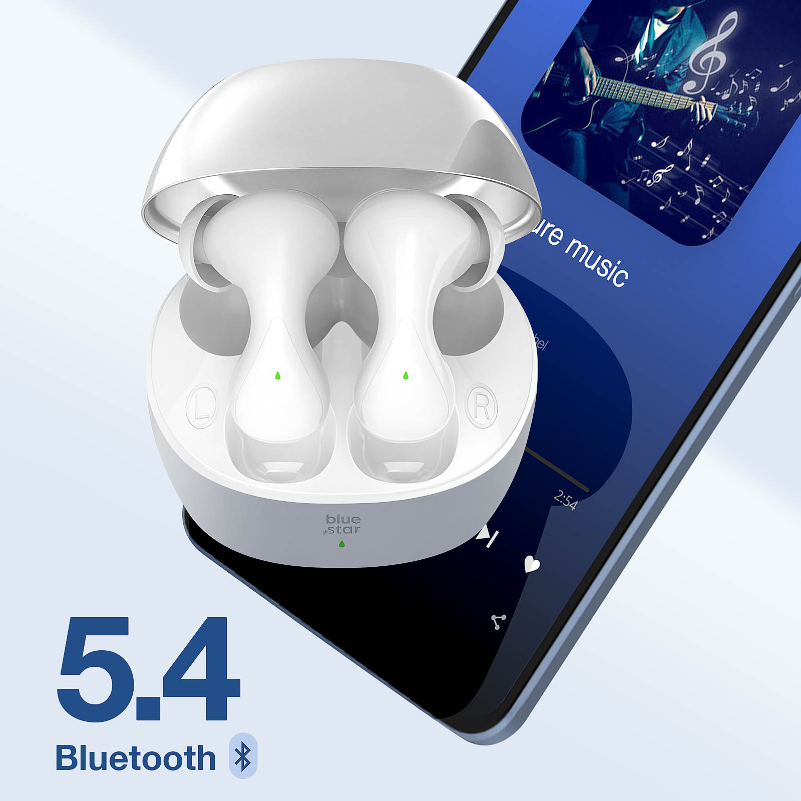 Écouteurs Sans Fil Étanche IPX4 Blue Star - Design Intra-auriculaires ...