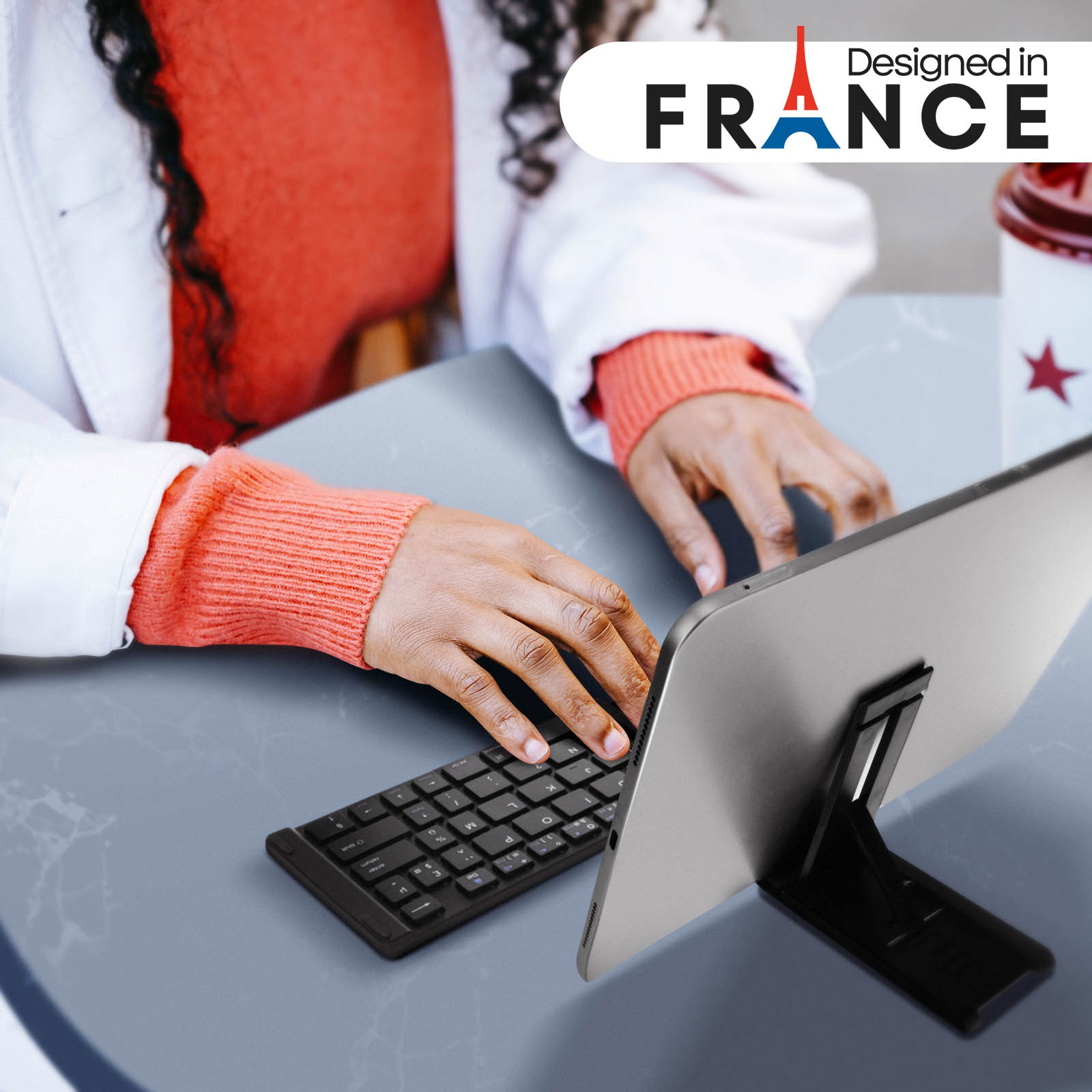 Mini Clavier Bluetooth AZERTY, Android, iOS et Windows - Support inclus ...