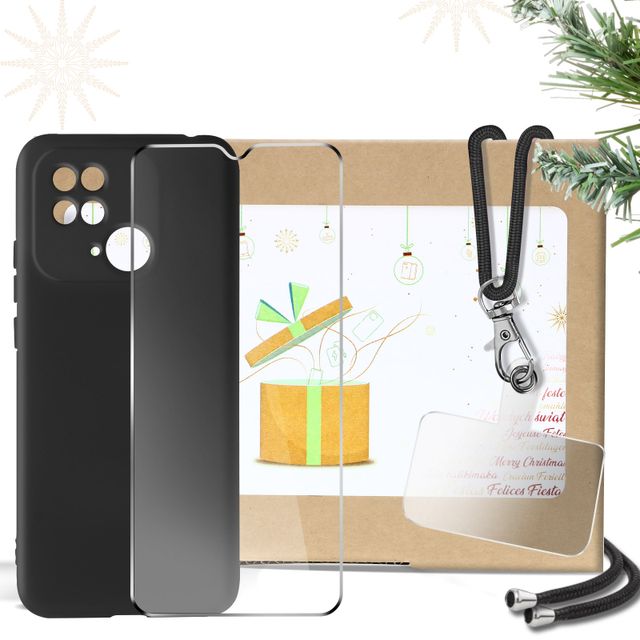 Coffret cadeau accessoires Xiaomi Redmi 10C : Coque noir + Protection ...