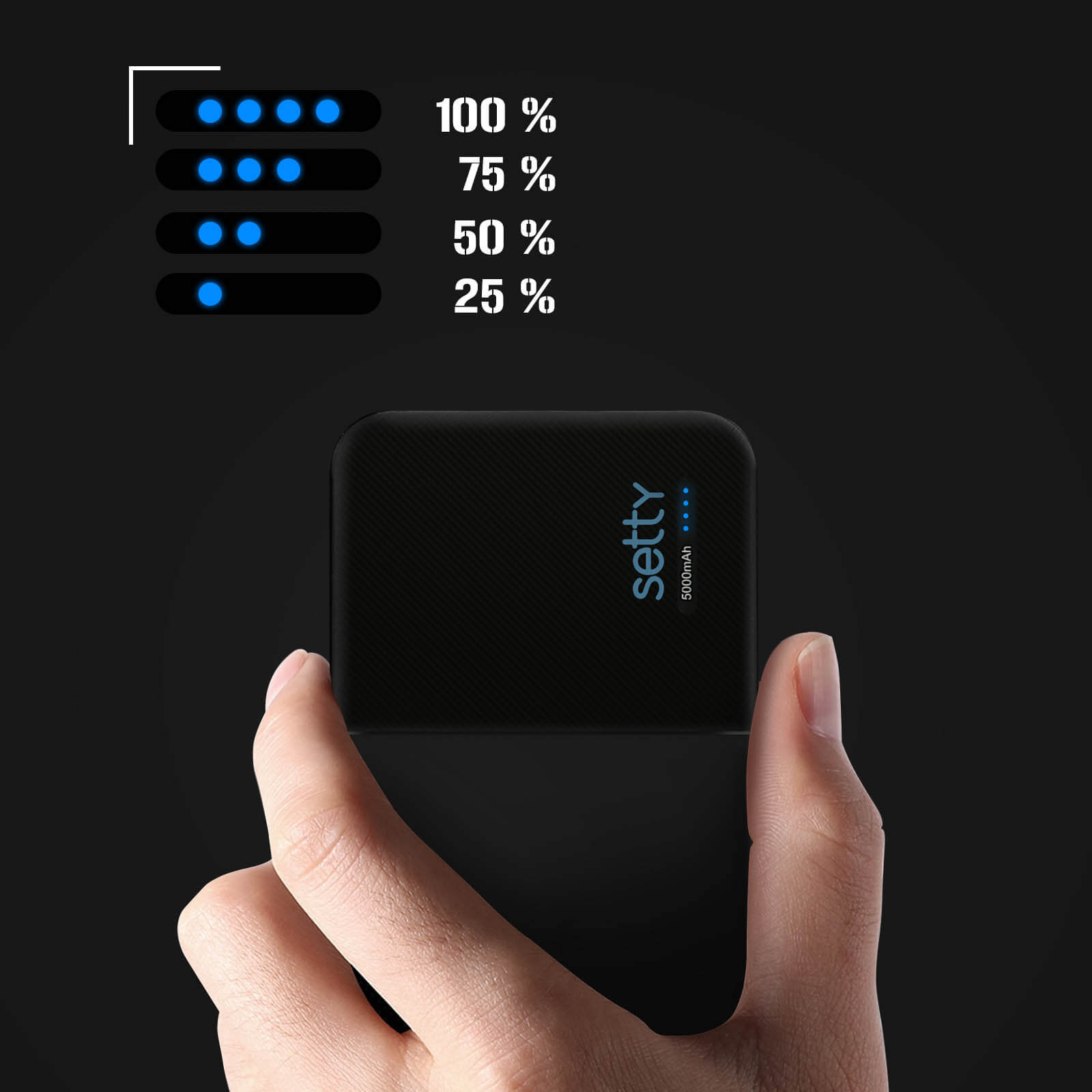 Setty 5000mAh Zusatzakku mit 2 USB Anschlüssen im kompakten Format ...