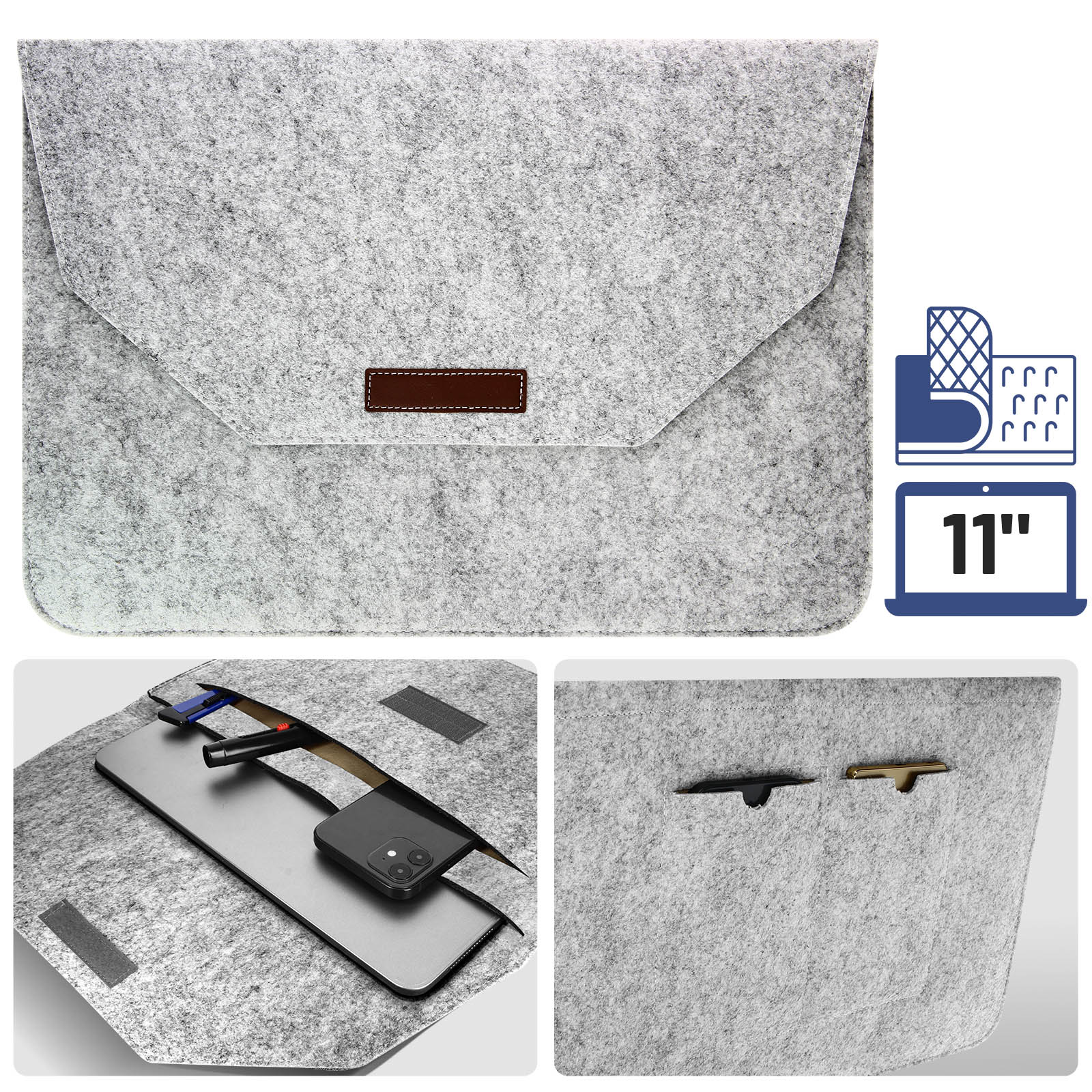 Pochette pour Tablette et Ordinateur Portable 13'', Feutrine avec ...