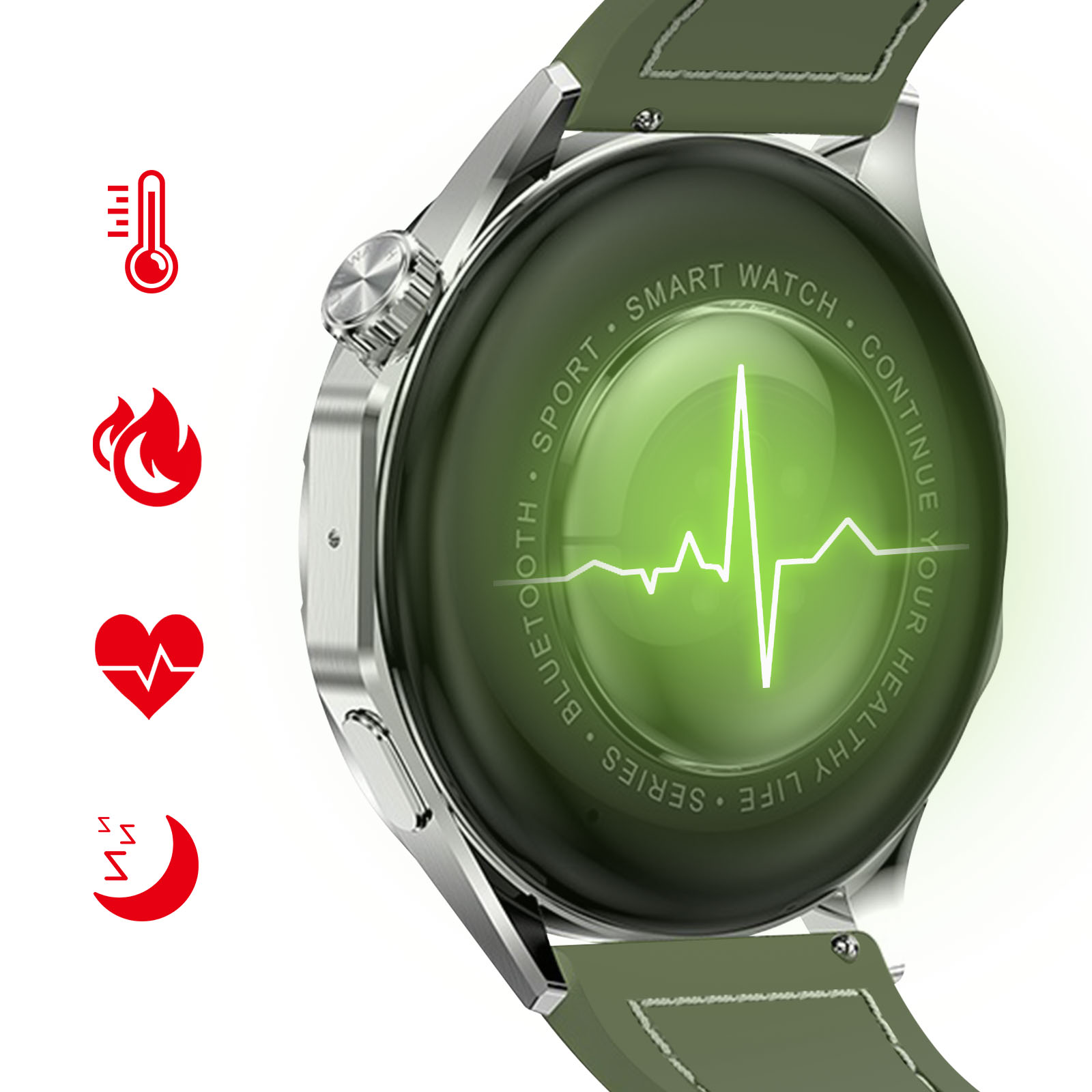 Reloj Inteligente Bluetooth XO Watch 4 Verde Resistente al Agua IP68 ...